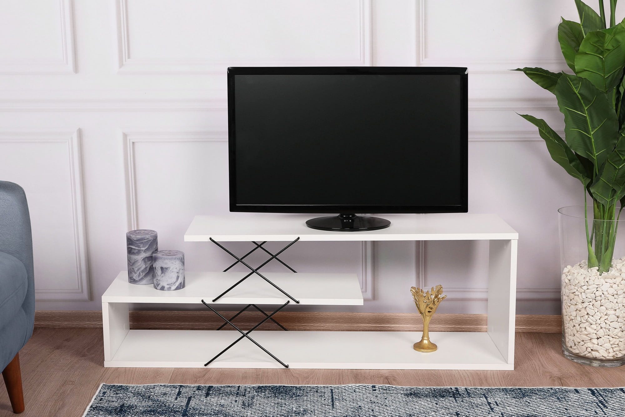 Kalune Design - Zigzag - White TV Stand - Walmart.com