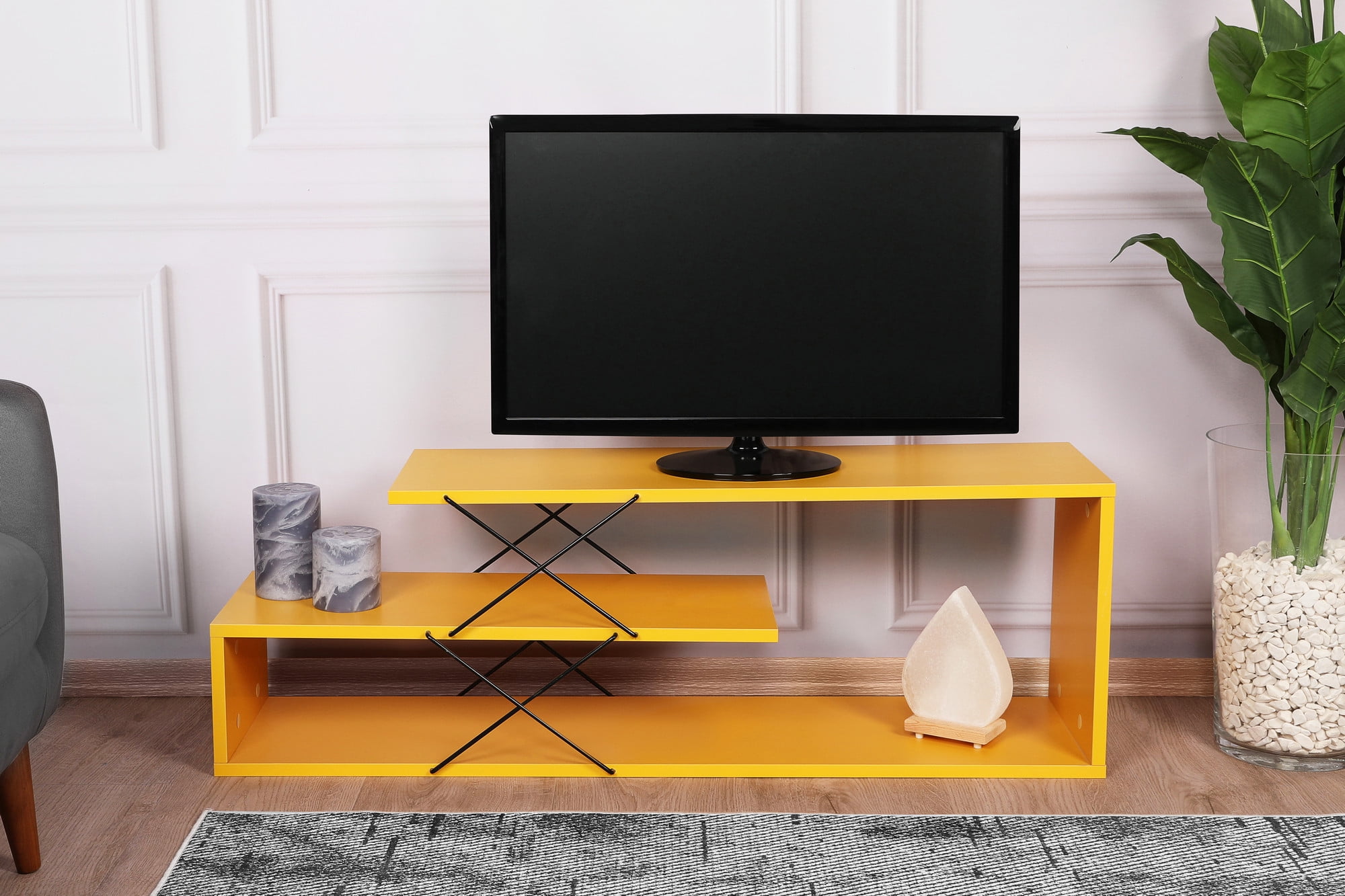 Kalune Design - Zigzag - Yellow TV Stand - Walmart.com