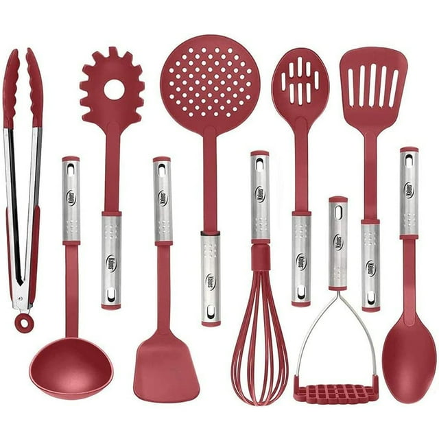 Kaluns 10-Pc High-Heat Resistant Nylon & Stainless Steel Kitchen ...