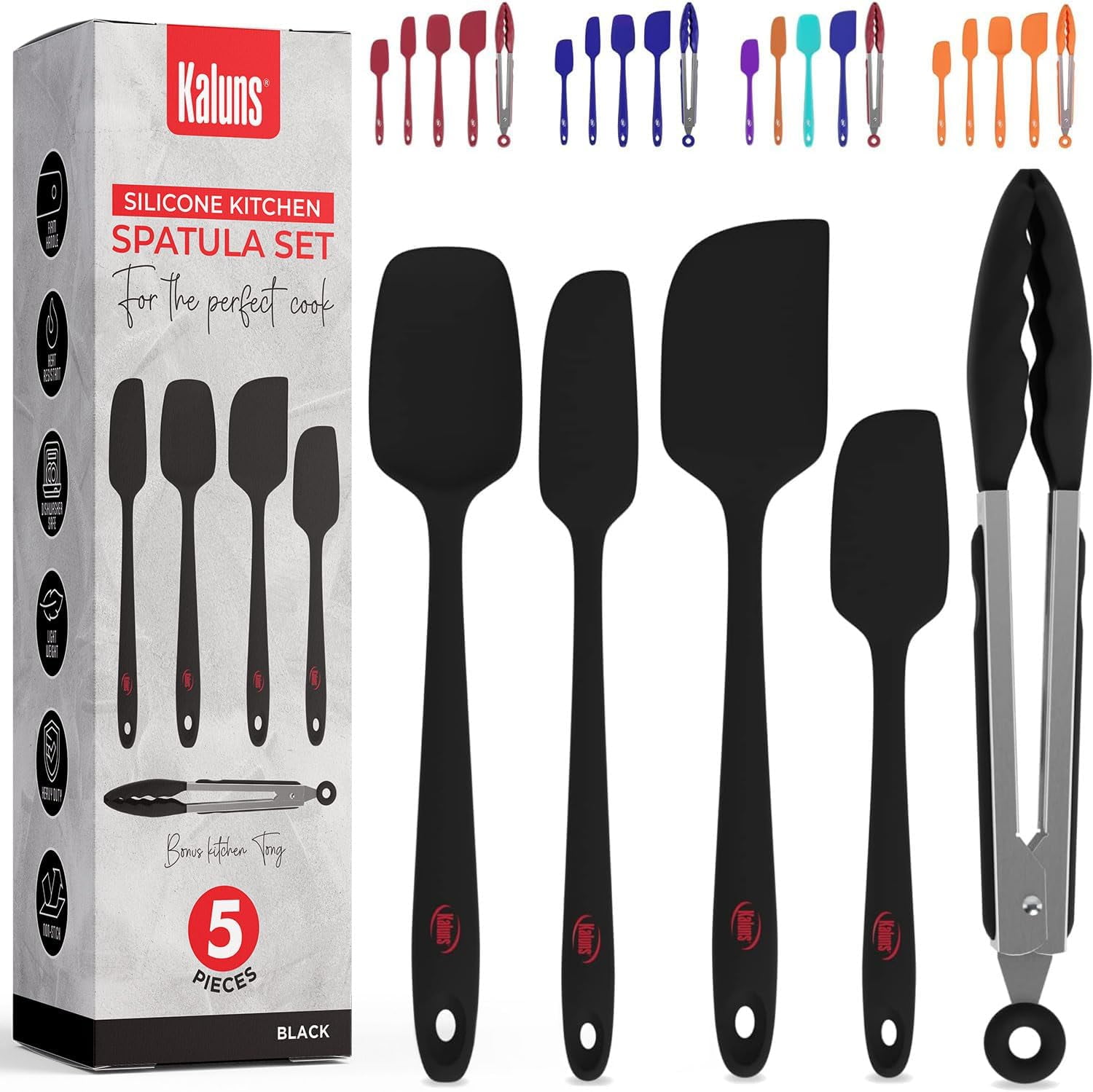Kaluns 5-Pc Silicone Spatula Set Kitchen Utensils & Spatulas for ...