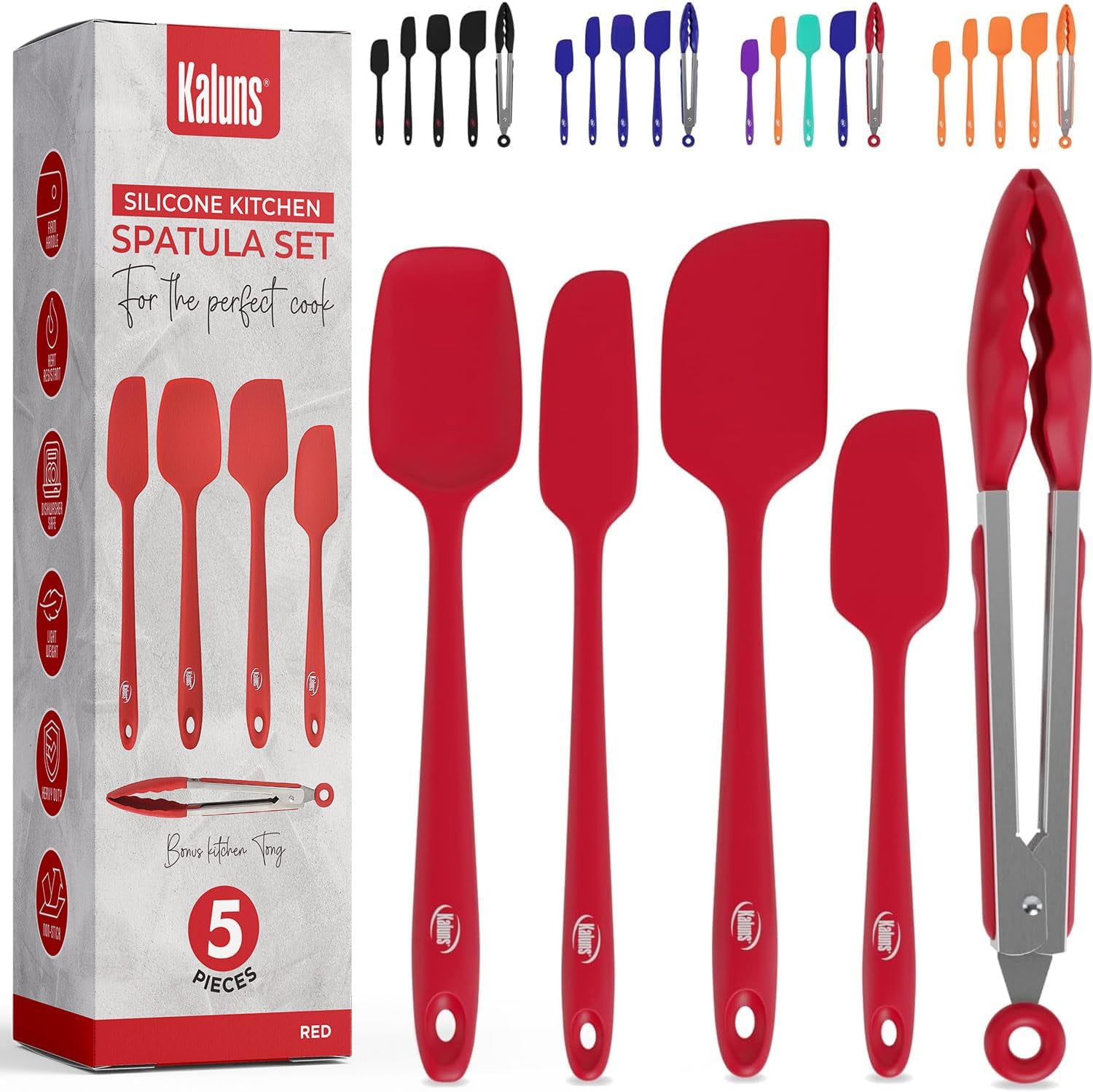 Kaluns 5-Pc Silicone Spatula Set Kitchen Utensils & Spatulas for ...