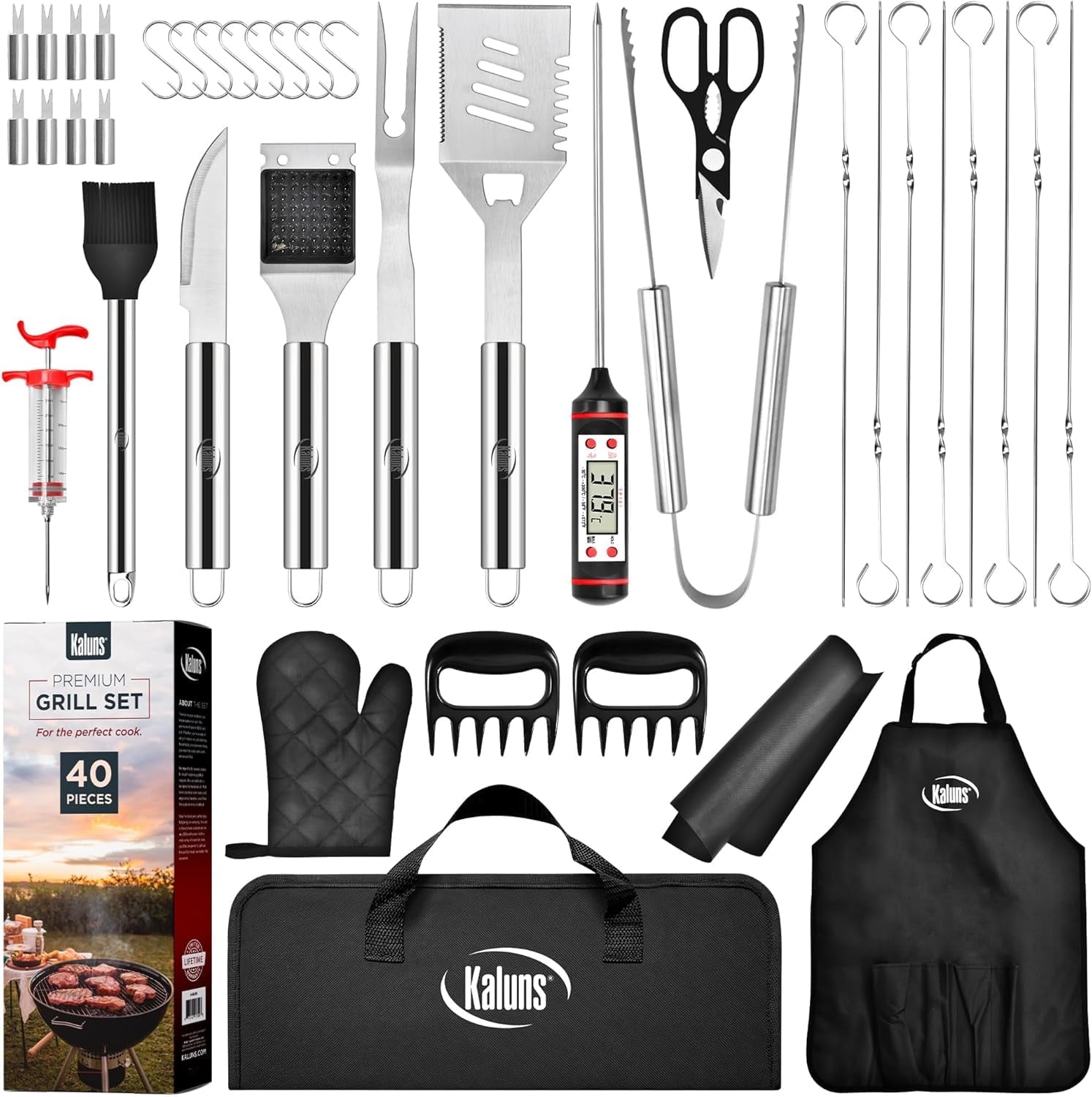 Kaluns BBQ 40 Pcs Premium Heavy Duty Stainless Steel Grill Set BBQ ...
