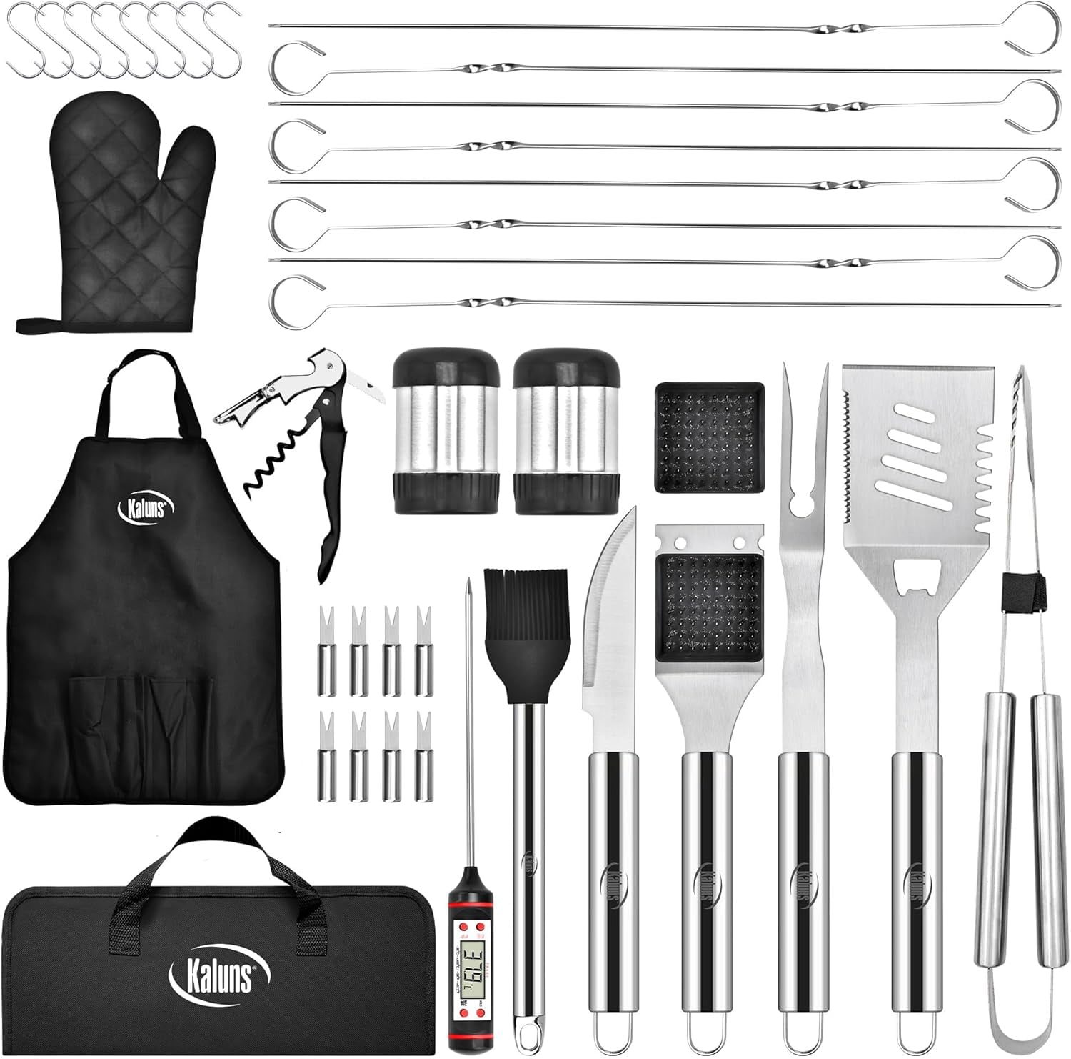 Kaluns Grilling Accessories, Heavy Duty Stainless Steel Grill Set BBQ ...