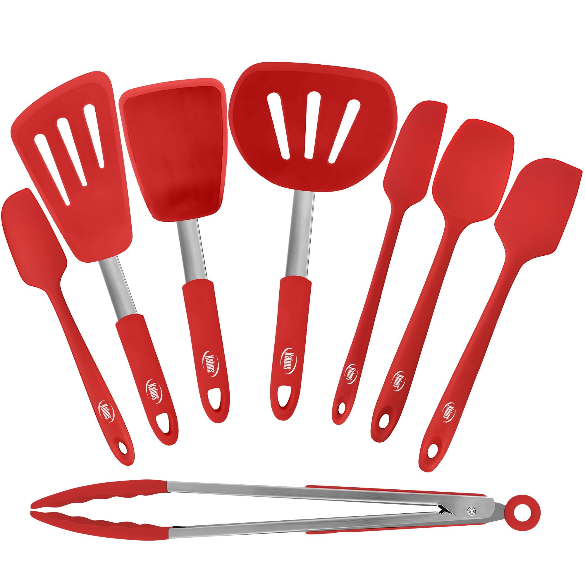 Kaluns Red 8-Piece Turner's and Seamless Spatula set plus Bonus 12 ...