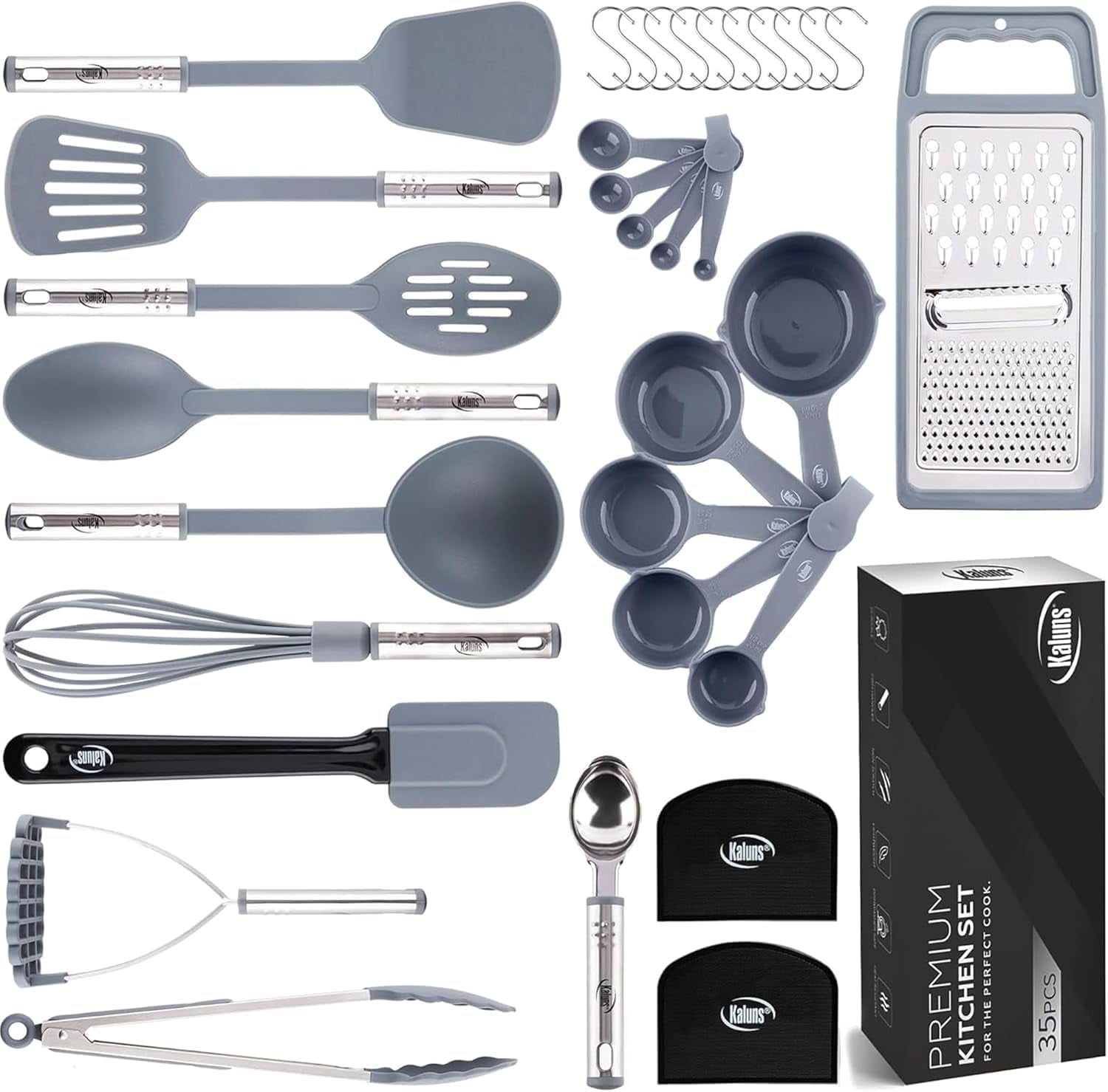 Kaluns 35 Pcs Kitchen Utensils Set - Nonstick Heat Resistant Nylon ...