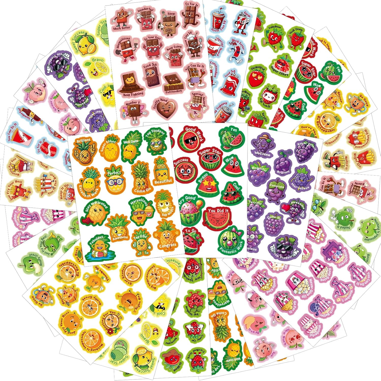 Kalysky Scratch and Sniff Stickers, 12 Different Fruit Food Smelly ...