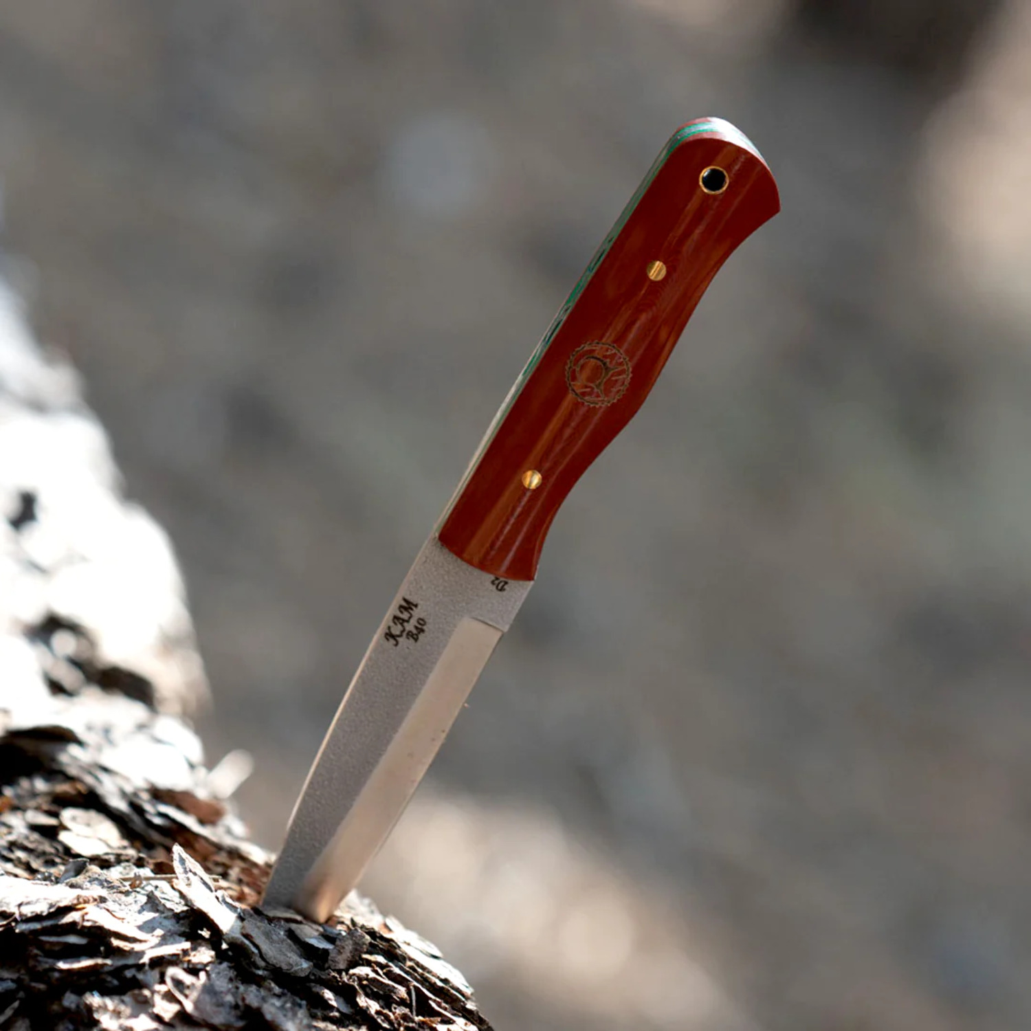 Kam Knife - B40 D2 Steel Red and Brown Handle Fixed Blade - Walmart.com