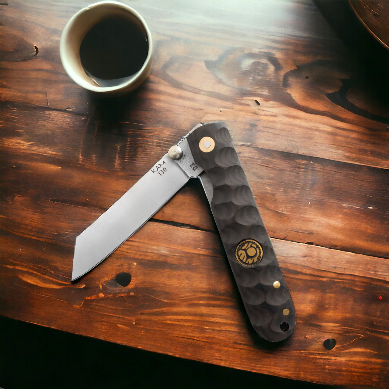 Kam Knife - T30 D2 Steel Katsu Brown Handle Pocket Knife Kam Knife ...