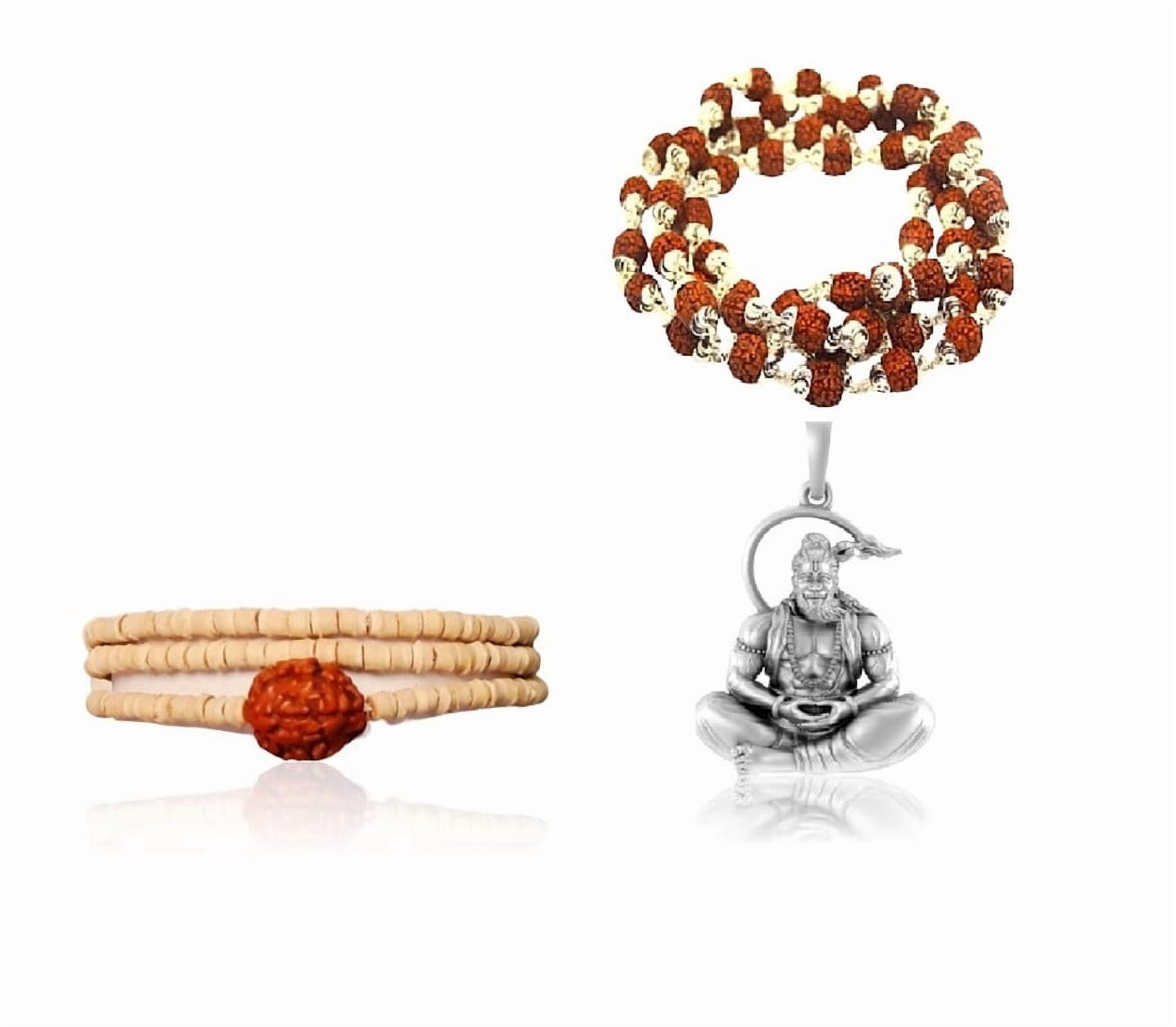 Kamada Combination of Rudraksha Tulsi mala and exquisite Hanuman ...