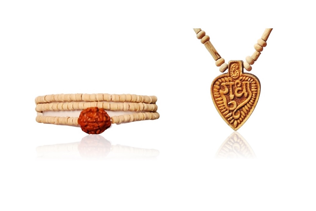 Kamada Combination of Rudraksha Tulsi mala and exquisite Shri Bihari ...