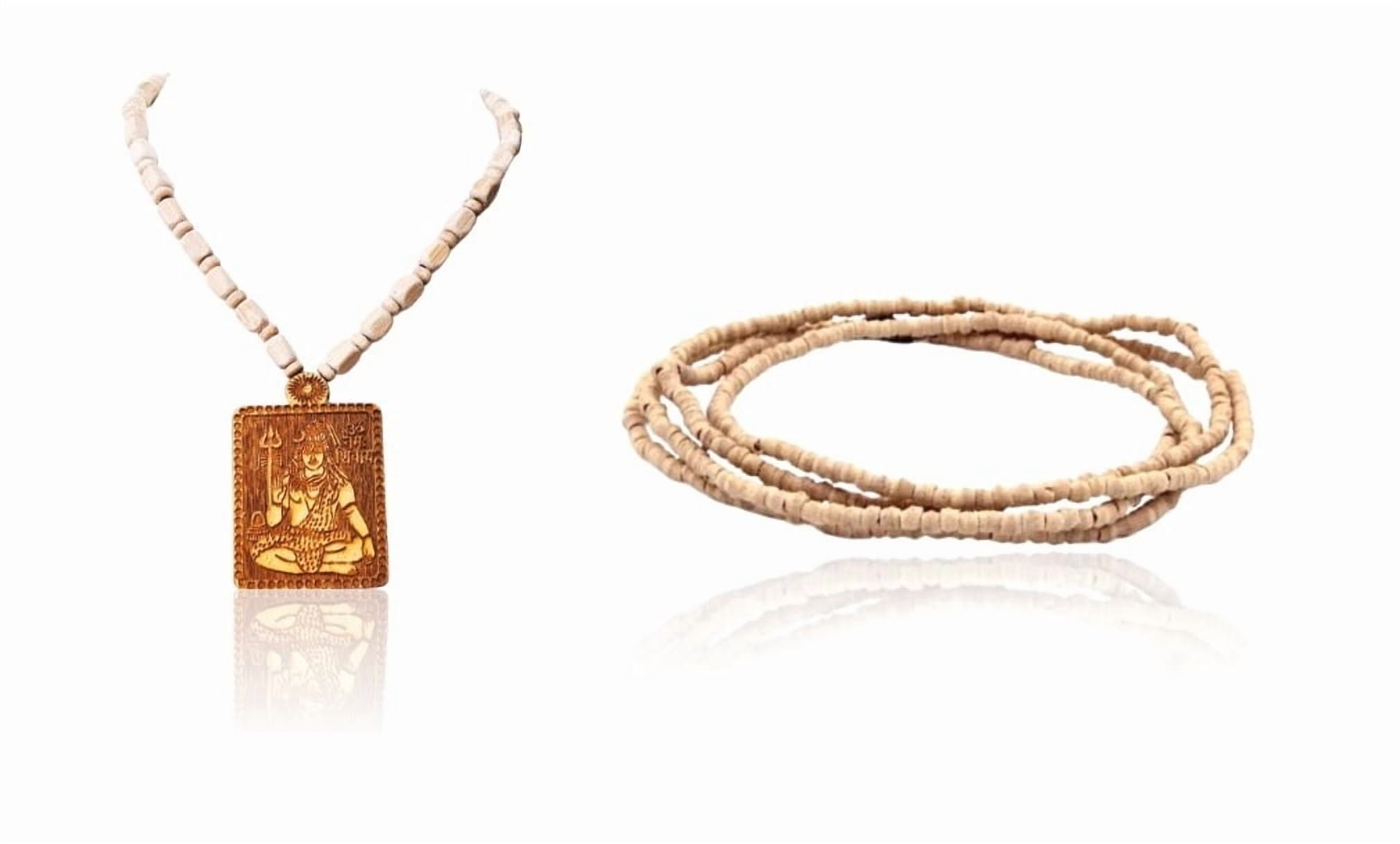 Kamada Combination of Shiv Tulsi (Basil) Pendant mala and exquisite ...
