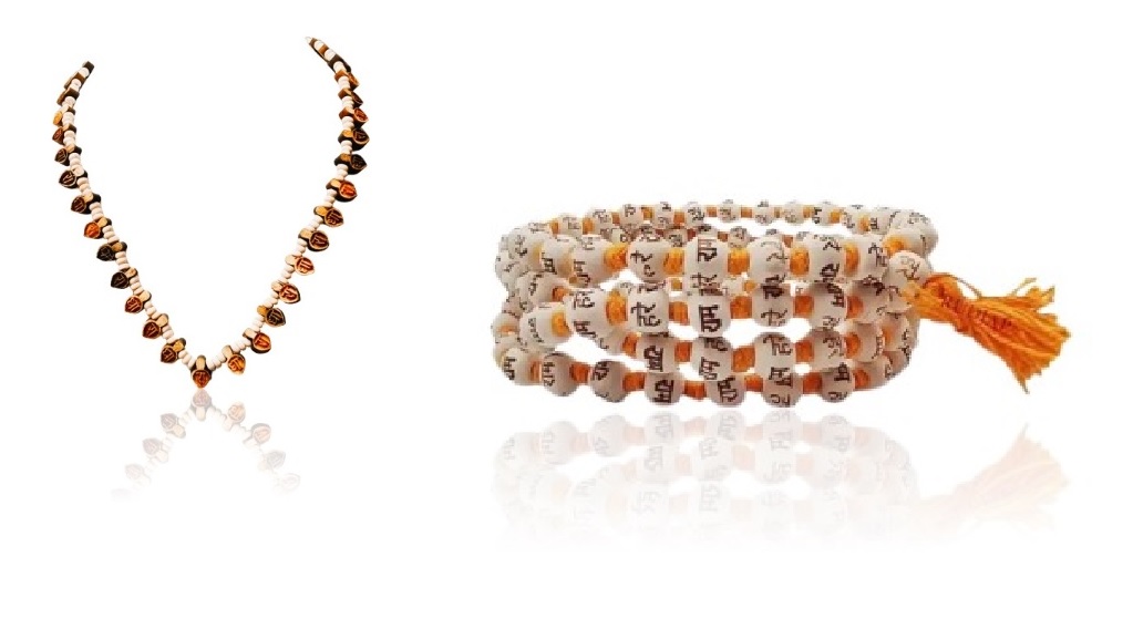 Kamada Combination of Shri radha 32 leaf Tulsi mala and exquisite hare ...