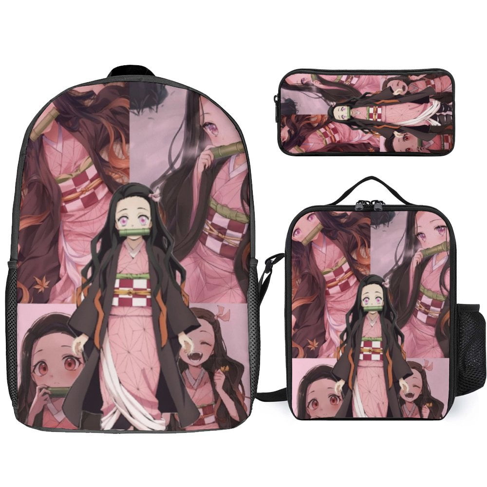 Kamado Nezuko Backpack 3 Piece Set Travel Daypack Combination, Back to ...