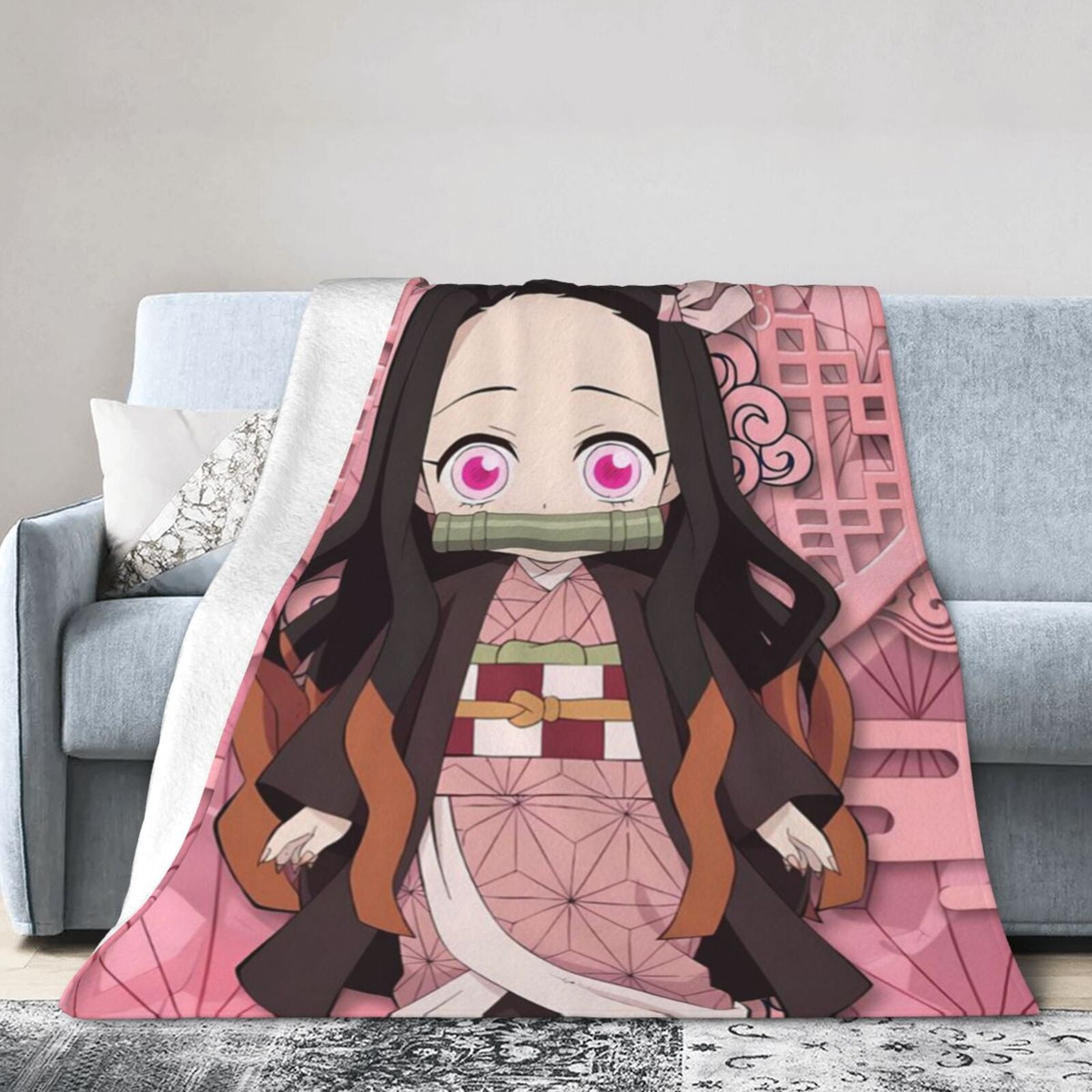 Kamado Nezuko Bed Blanket Air Conditioner Quilt Ultra Soft Flannel ...