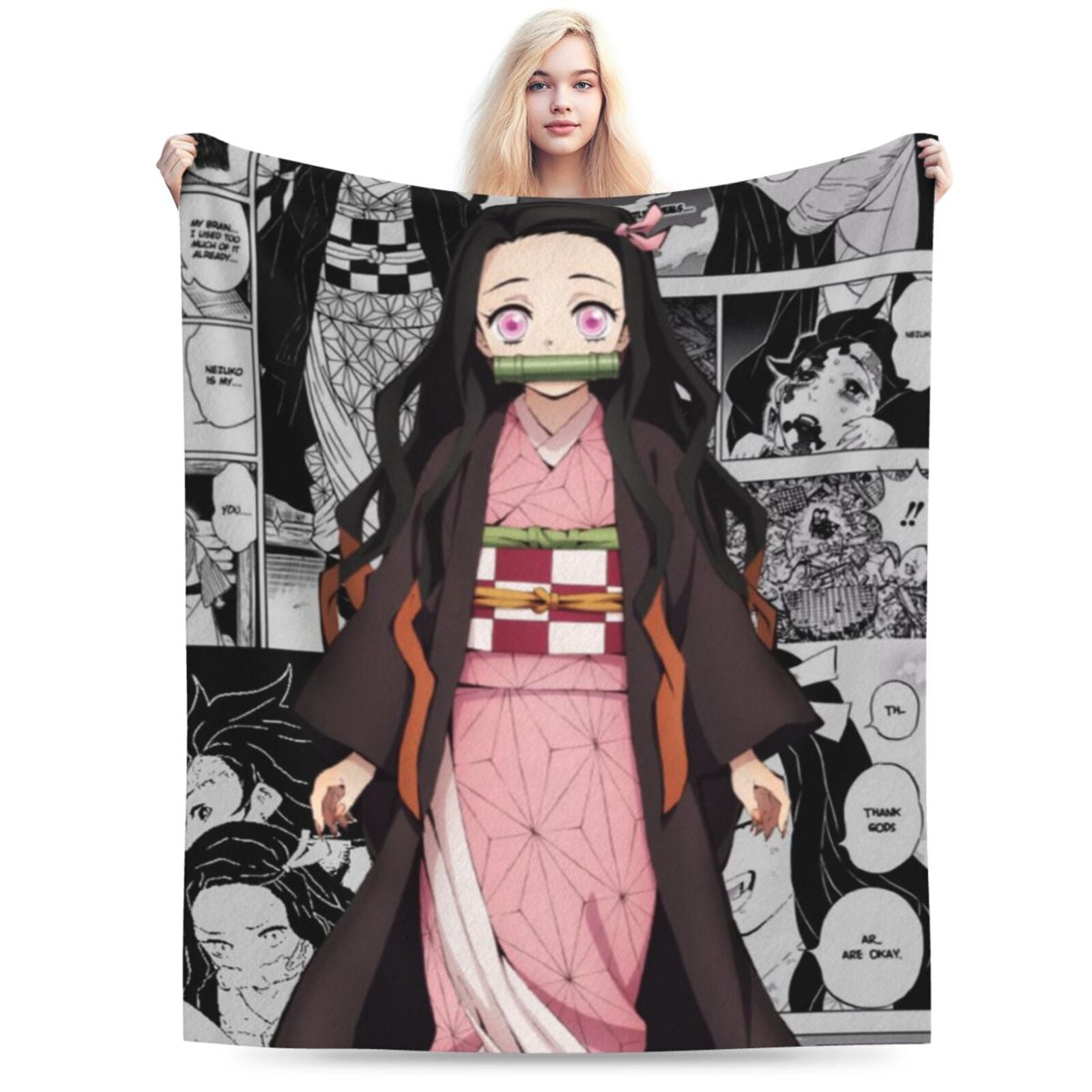 Kamado Nezuko Bed Blanket Air Conditioner Quilt Ultra Soft Flannel ...