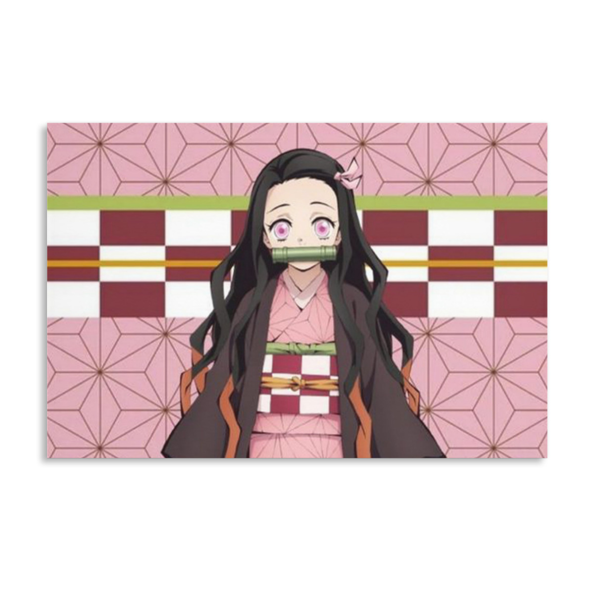 Kamado Nezuko Framed Wall Art Canvas Decor, Living Room Bedroom Wall ...