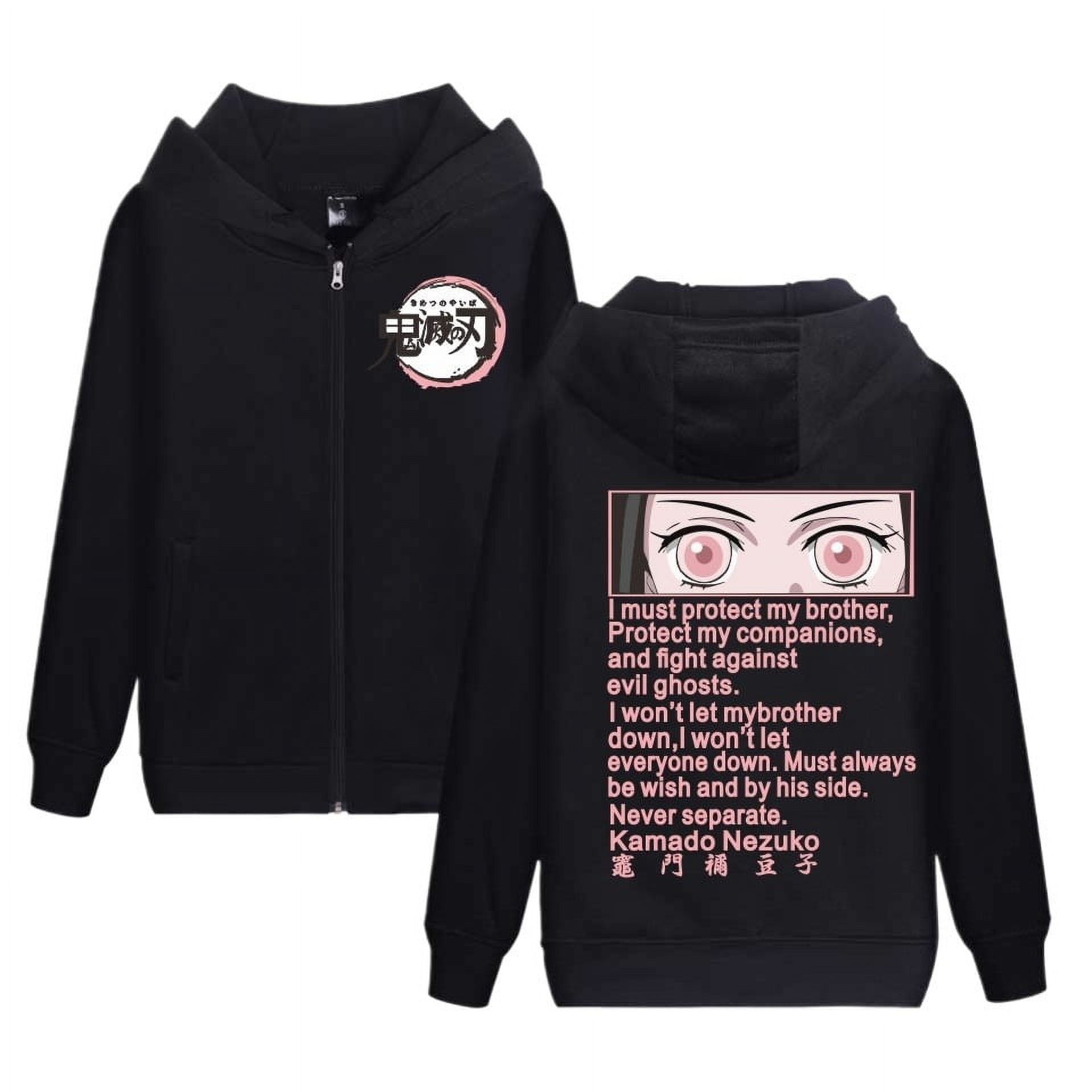 Kamado Nezuko Hoodie Jacket Tanjiro Zipper Sweatshirt Anime Nezuko ...