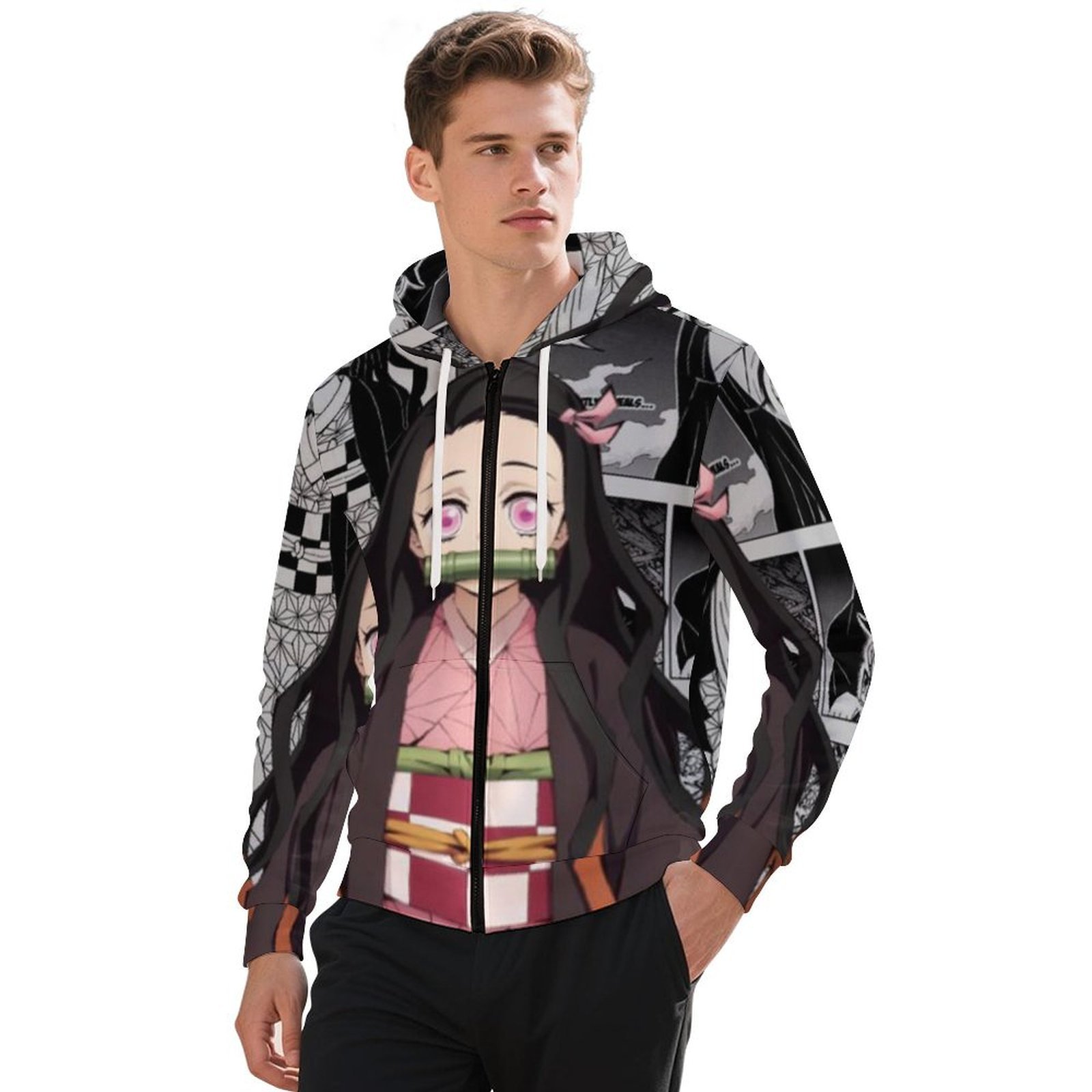 Kamado Nezuko Jacket Casual Oversized Hoodie Stylish Zipper Hooded ...