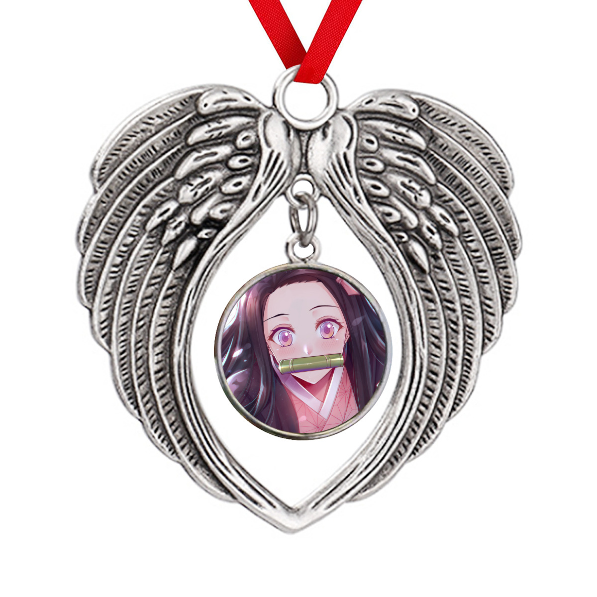 Kamado Nezuko Retro Christmas Ornaments Angel Wings Christmas Tree ...