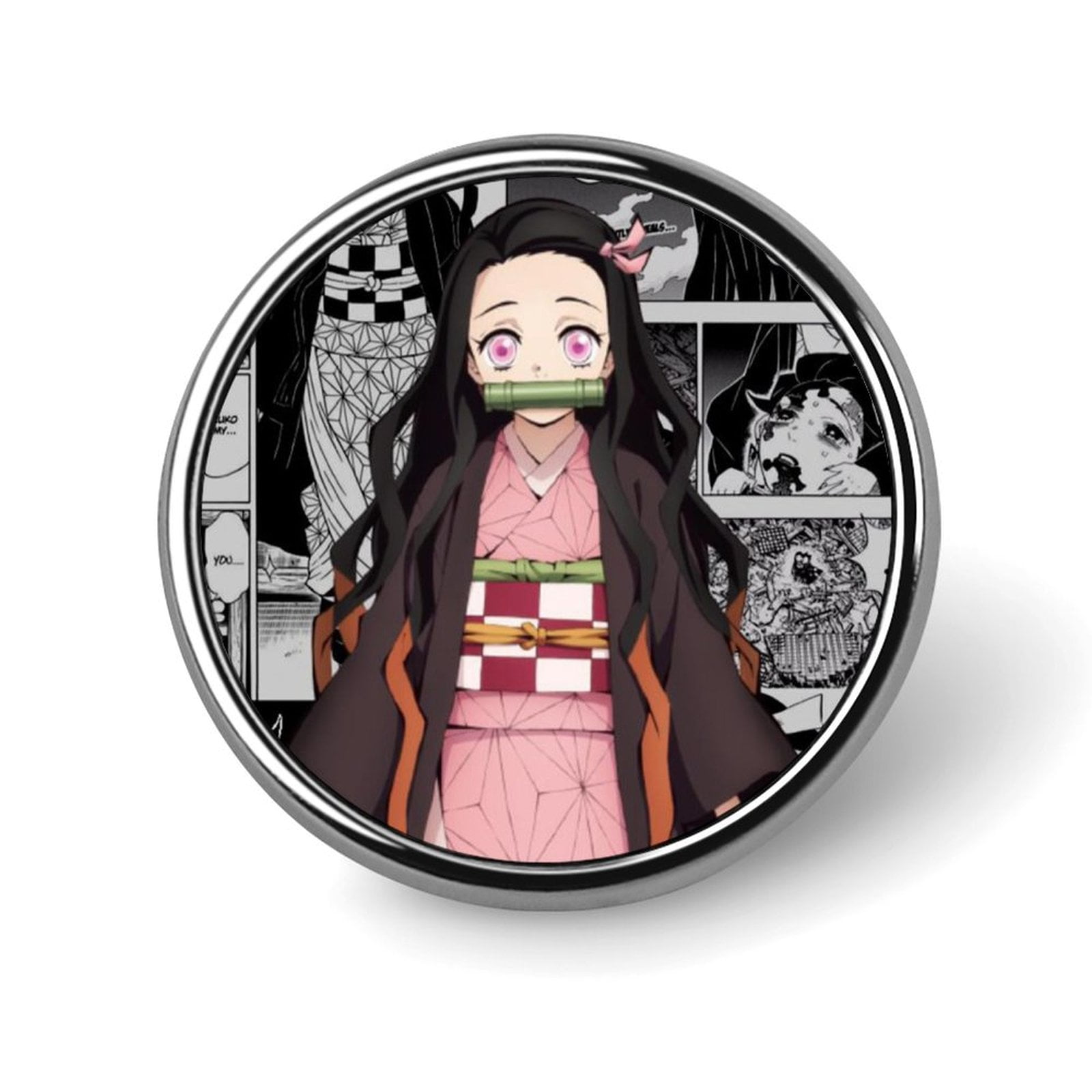 Kamado Nezuko Round Badge Printed Decorative Button Badge Circle Brooch ...