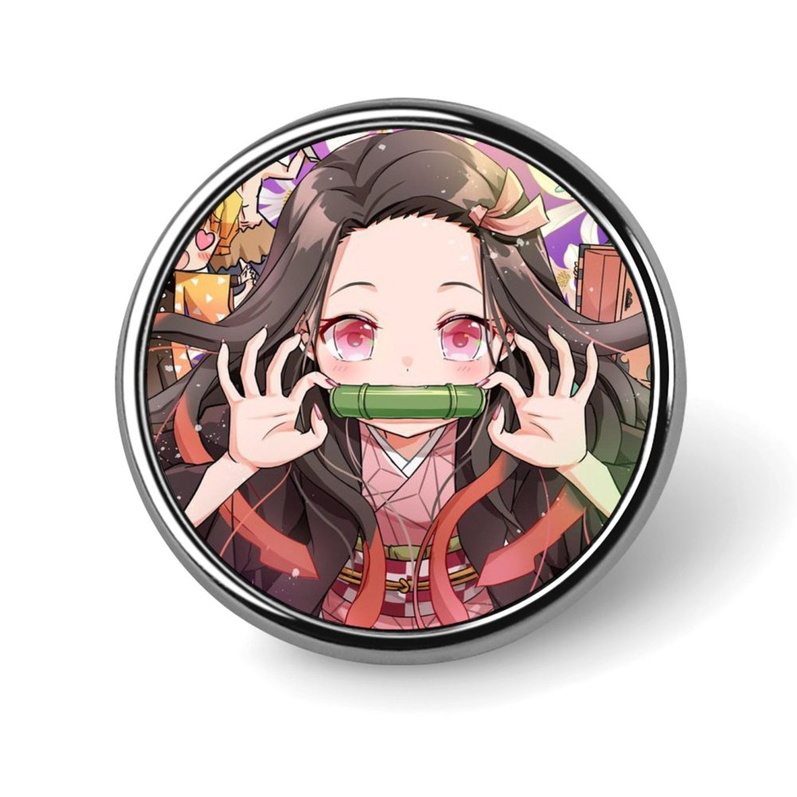 Kamado Nezuko Round Badge Printed Decorative Button Badge Circle Brooch ...