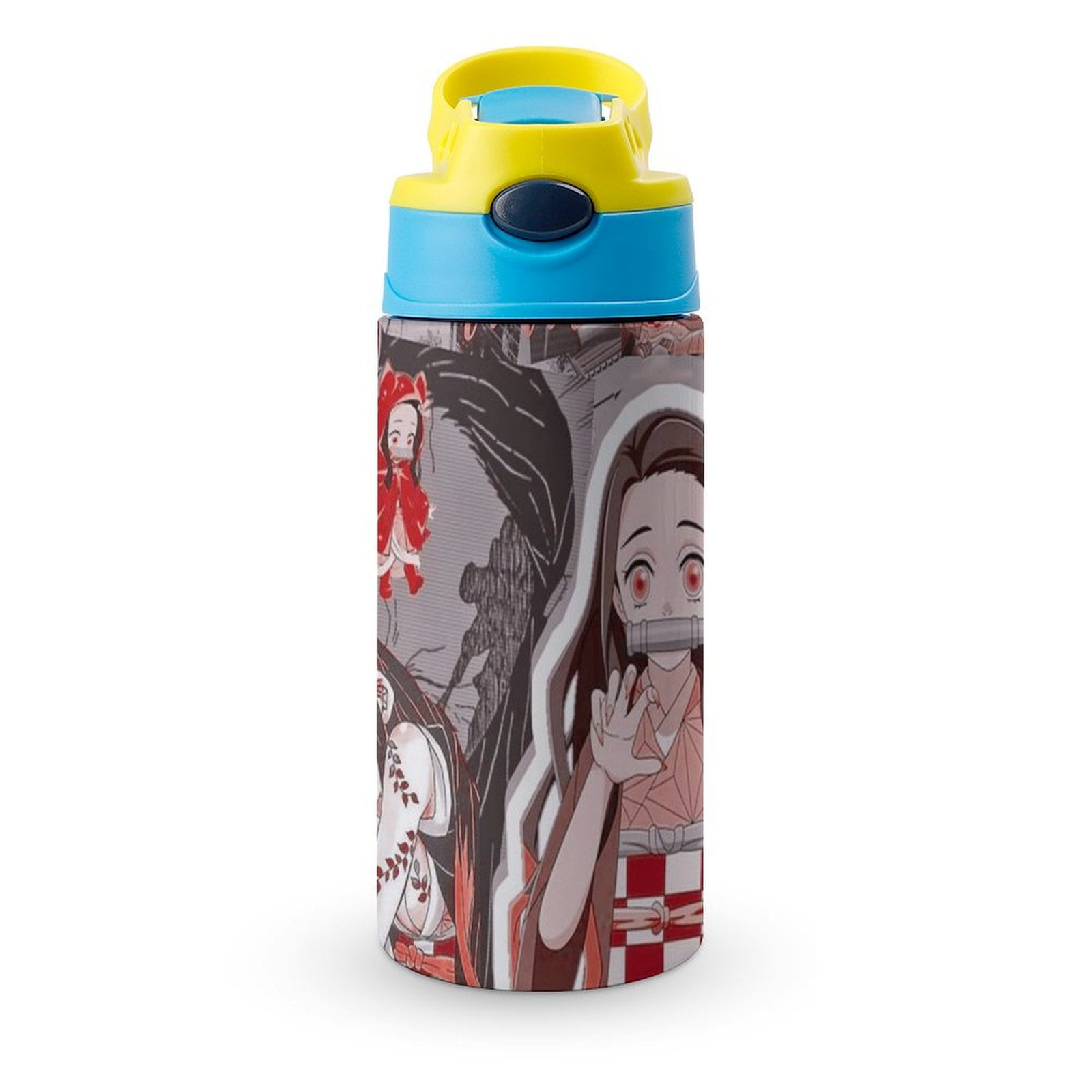Kamado Nezuko Stainless Steel Water Bottle with Straw Children's Vacuum ...