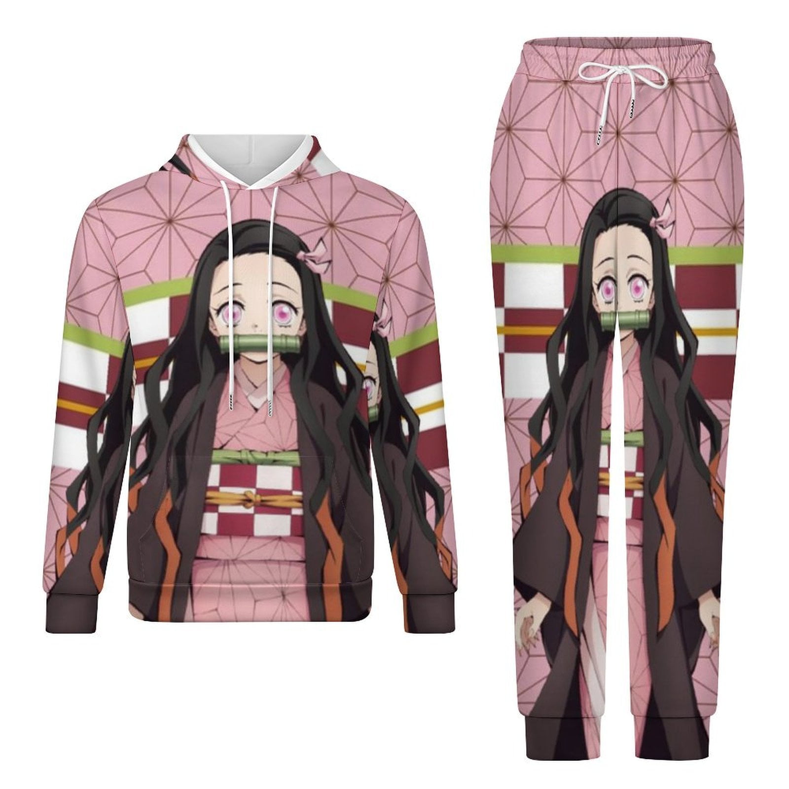 Kamado Nezuko Unisex Adult Sweatsuits Hoodie & Sweatpants Long Sleeve ...
