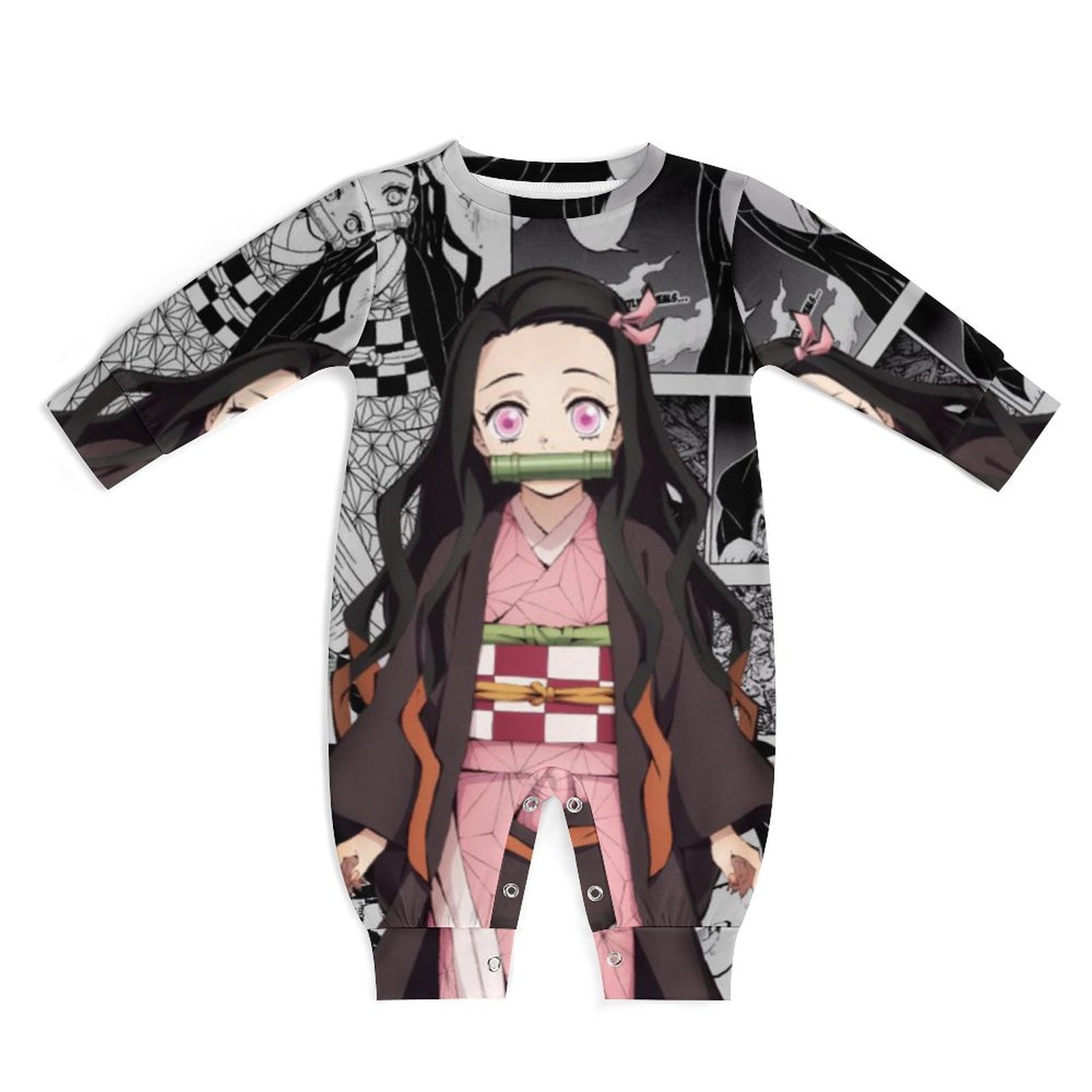 Kamado Nezuko Unisex Baby Boy Girl Rompers Long Sleeve Infant Jumpsuits ...