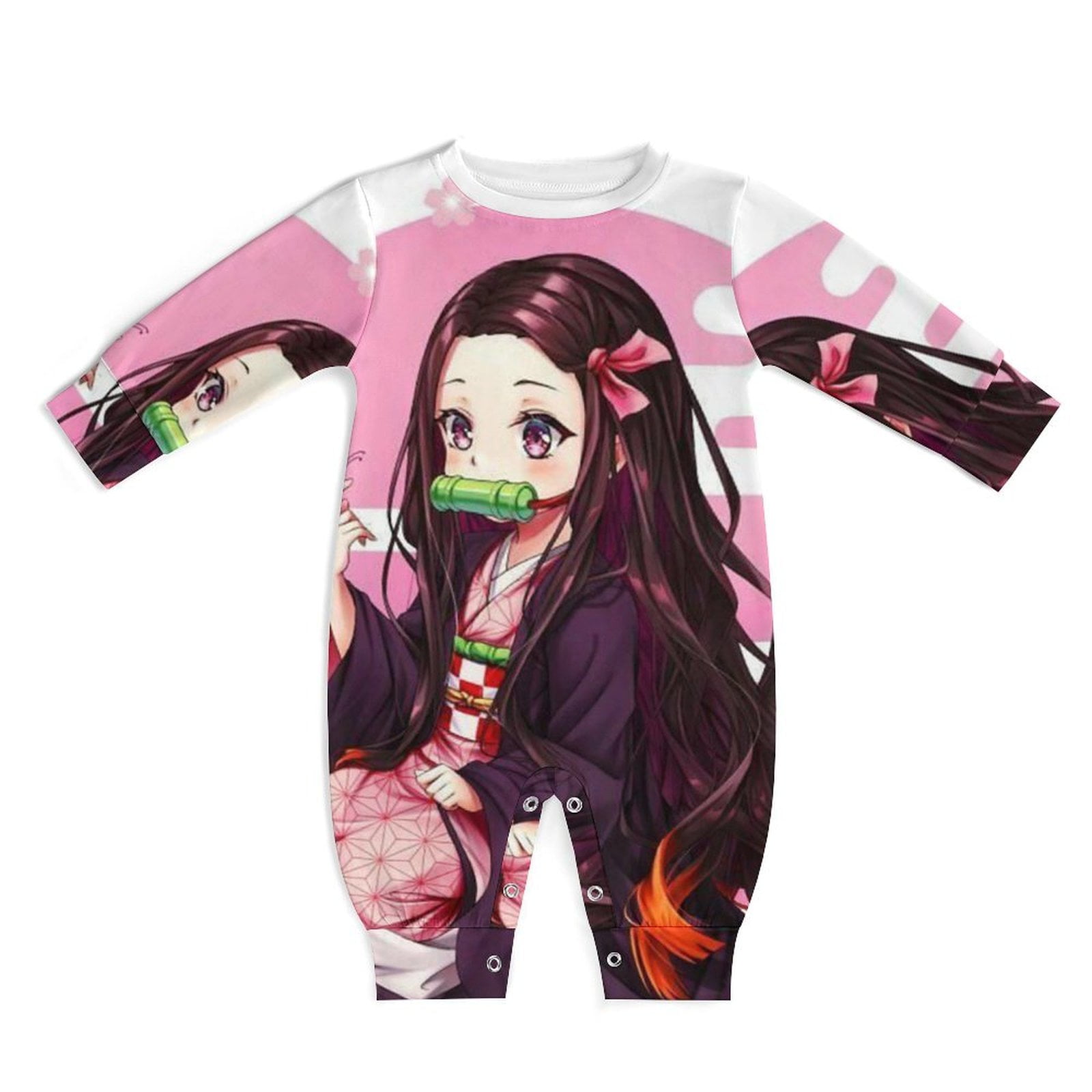 Kamado Nezuko Unisex Baby Boy Girl Rompers Long Sleeve Infant Jumpsuits ...