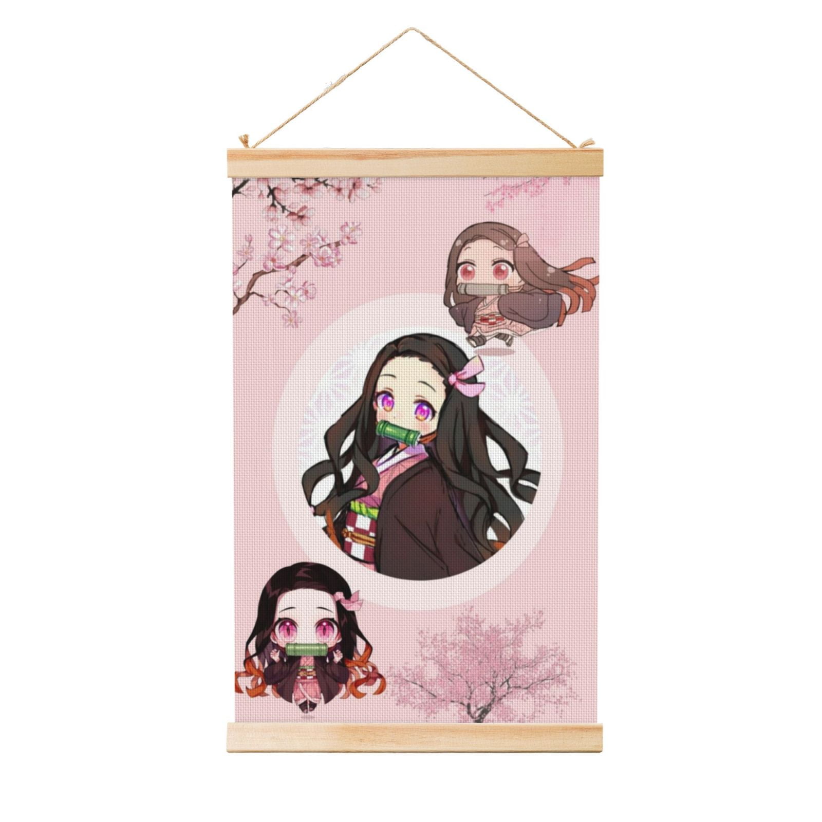 Kamado Nezuko Wooden Shaft Hanging Poster Home Decor Poster Wall Art ...