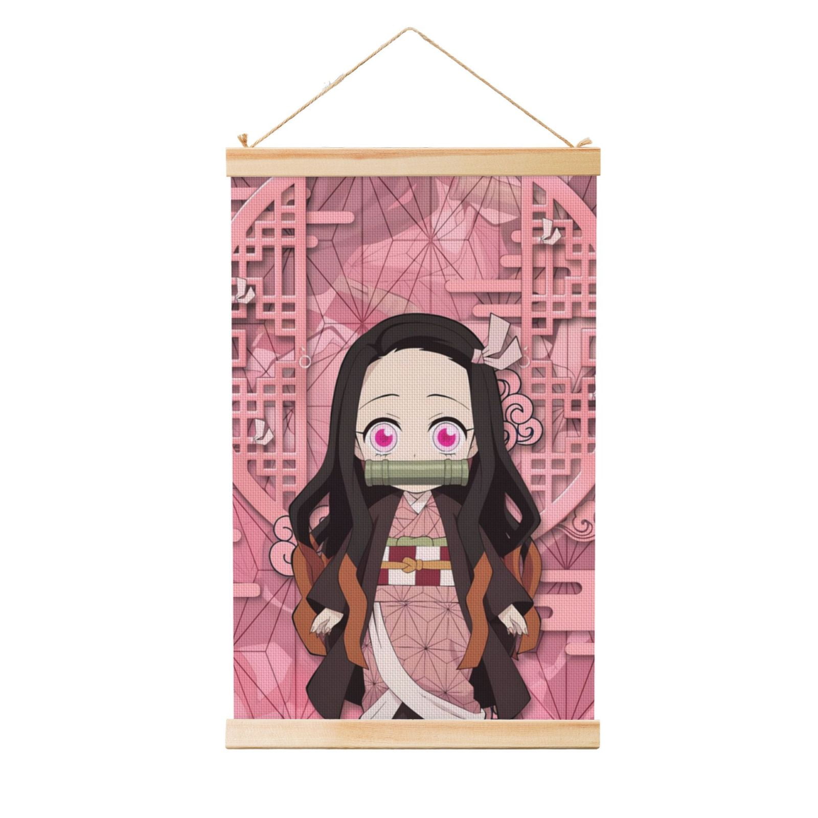 Kamado Nezuko Wooden Shaft Hanging Poster Home Decor Poster Wall Art ...