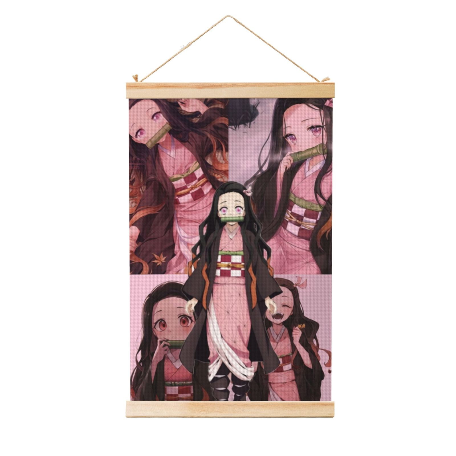 Kamado Nezuko Wooden Shaft Hanging Poster Home Decor Poster Wall Art ...