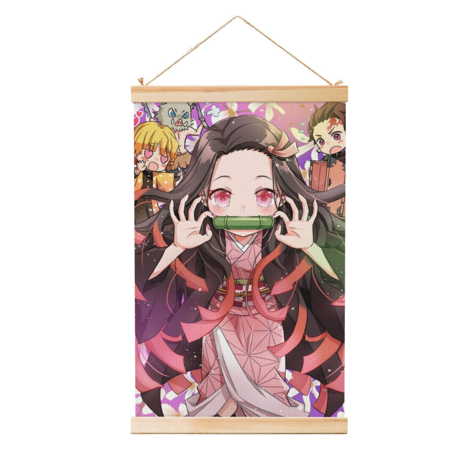 Kamado Nezuko Wooden Shaft Hanging Poster Home Decor Poster Wall Art ...