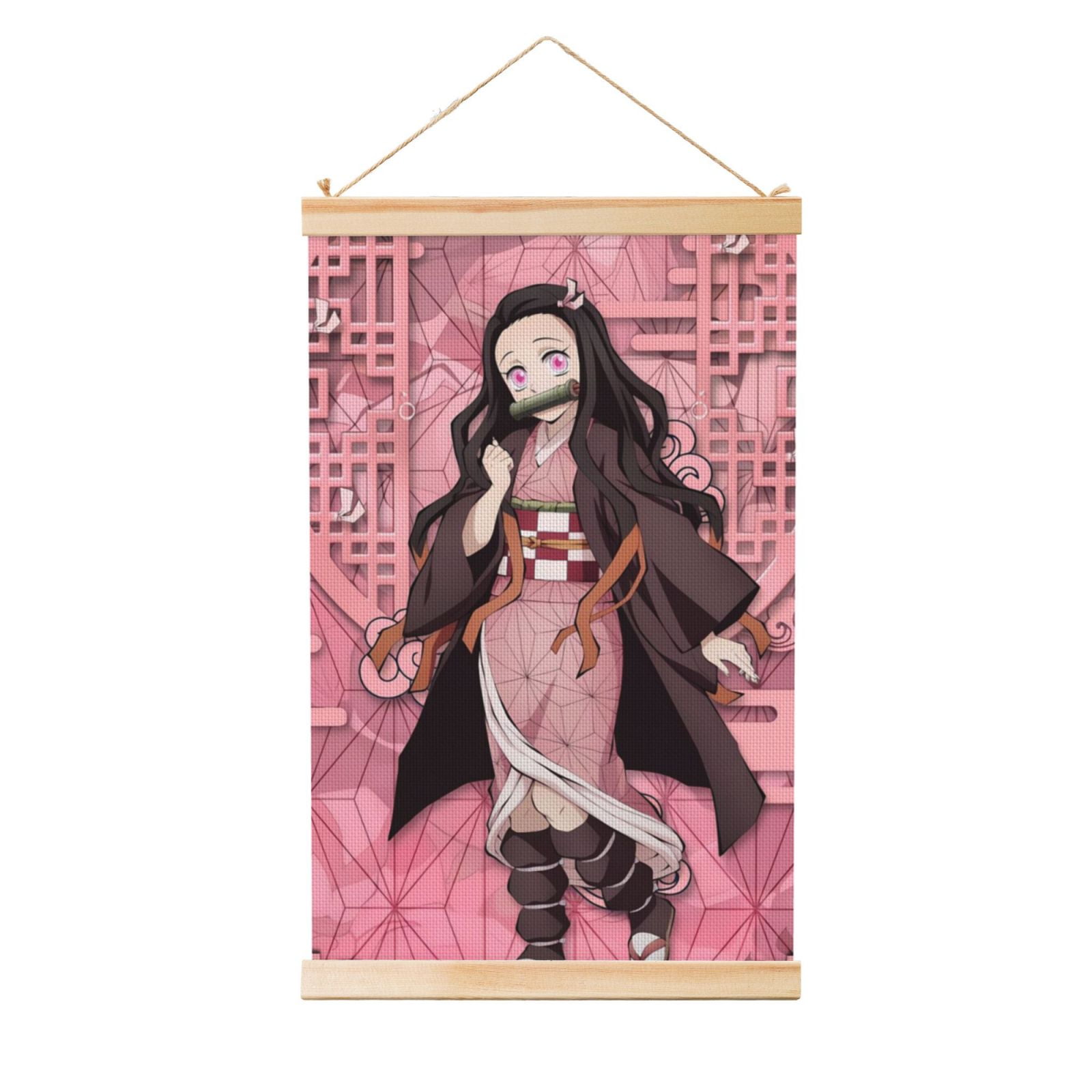 Kamado Nezuko Wooden Shaft Hanging Poster Home Decor Poster Wall Art ...