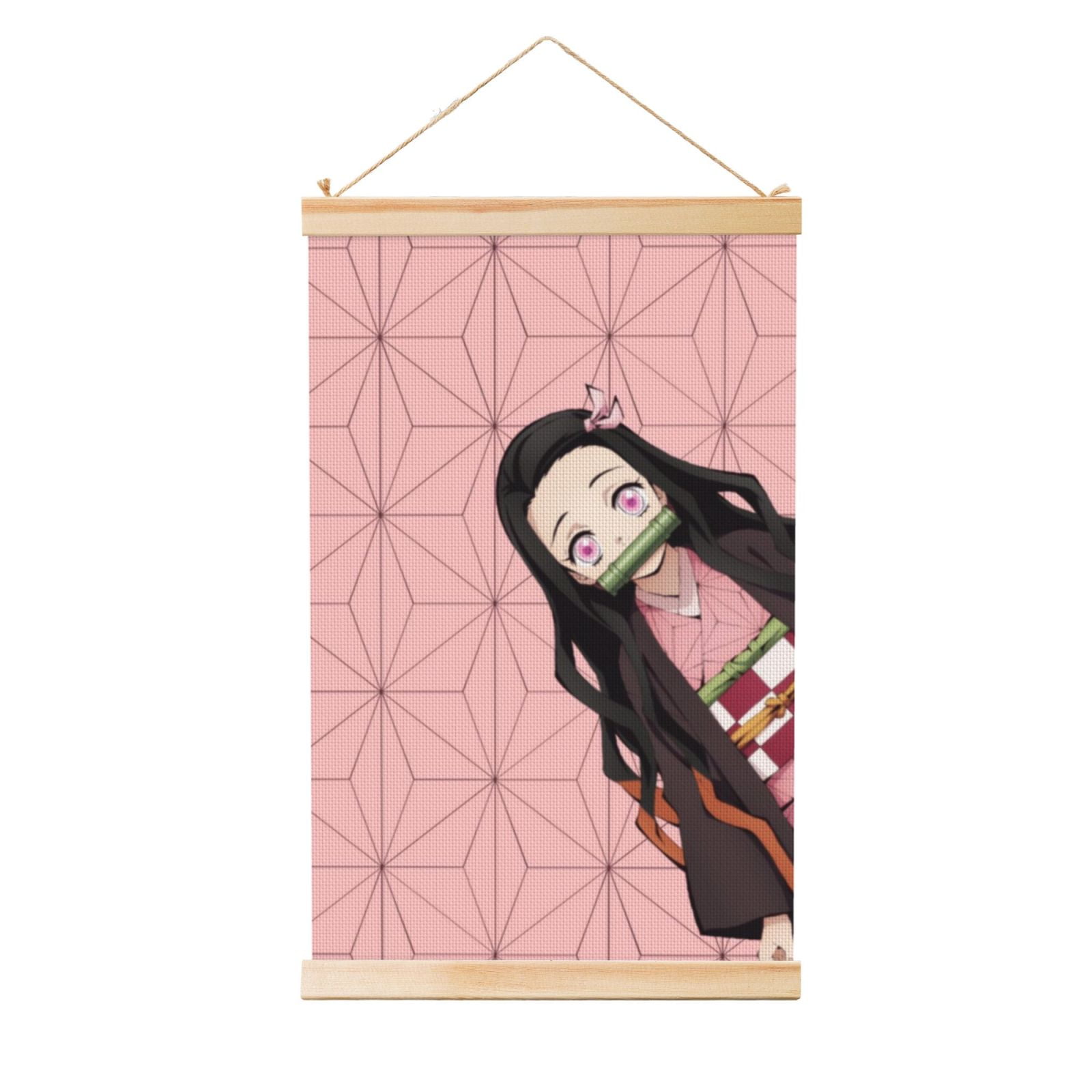 Kamado Nezuko Wooden Shaft Hanging Poster Home Decor Poster Wall Art ...