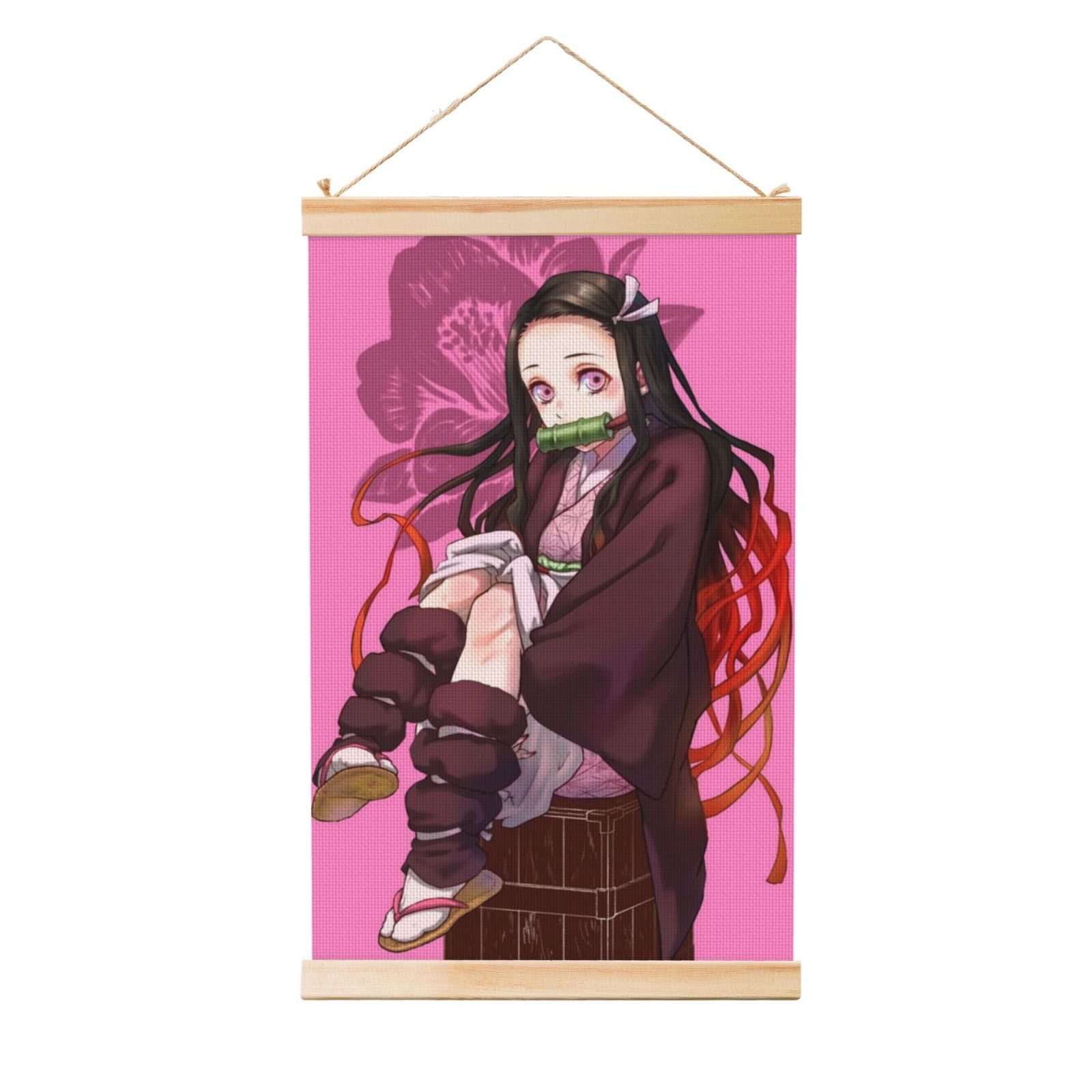 Kamado Nezuko Wooden Shaft Hanging Poster Home Decor Poster Wall Art ...