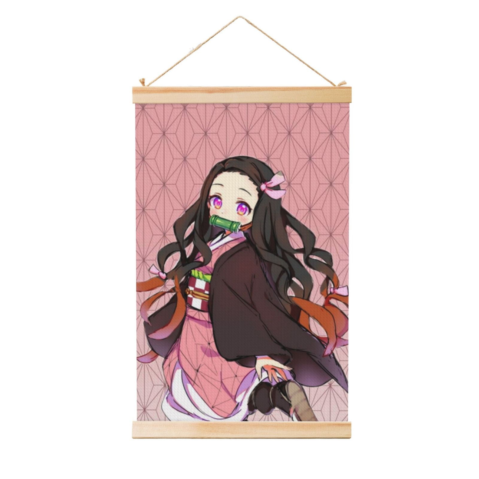 Kamado Nezuko Wooden Shaft Hanging Poster Home Decor Poster Wall Art ...