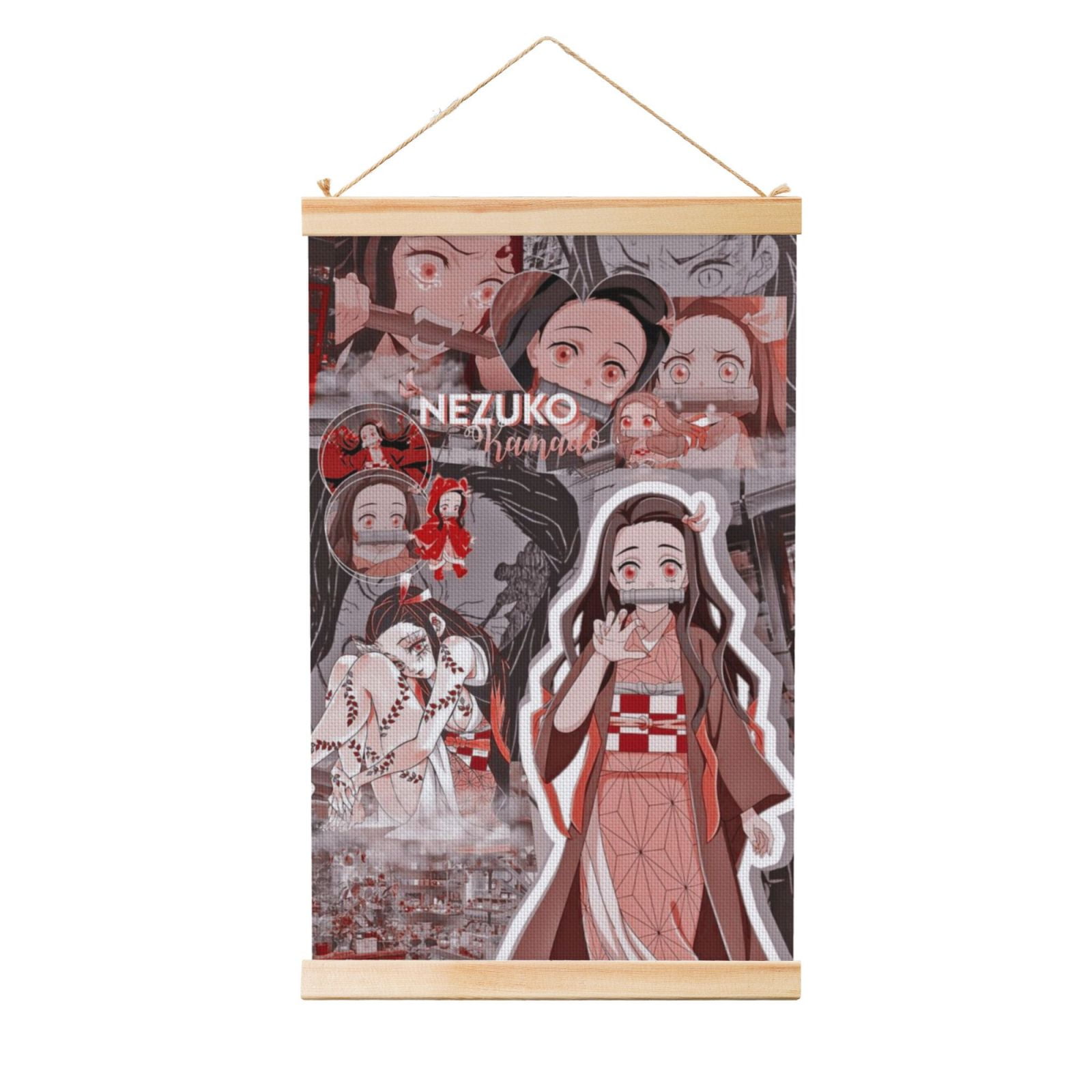 Kamado Nezuko Wooden Shaft Hanging Poster Home Decor Poster Wall Art ...