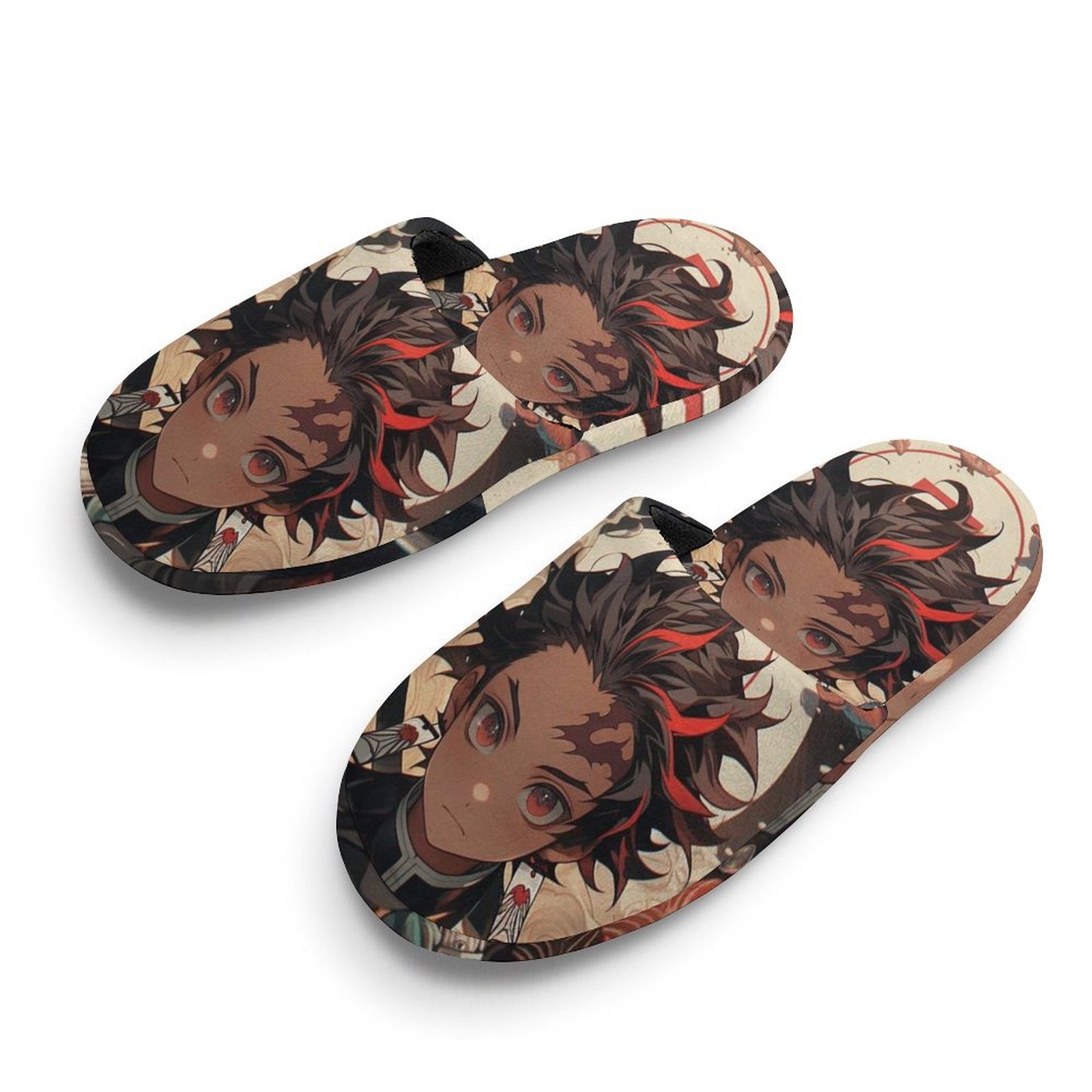 Kamado Tanjiro Demon Slayer Cotton Slippers For Kids Flannel Plush ...
