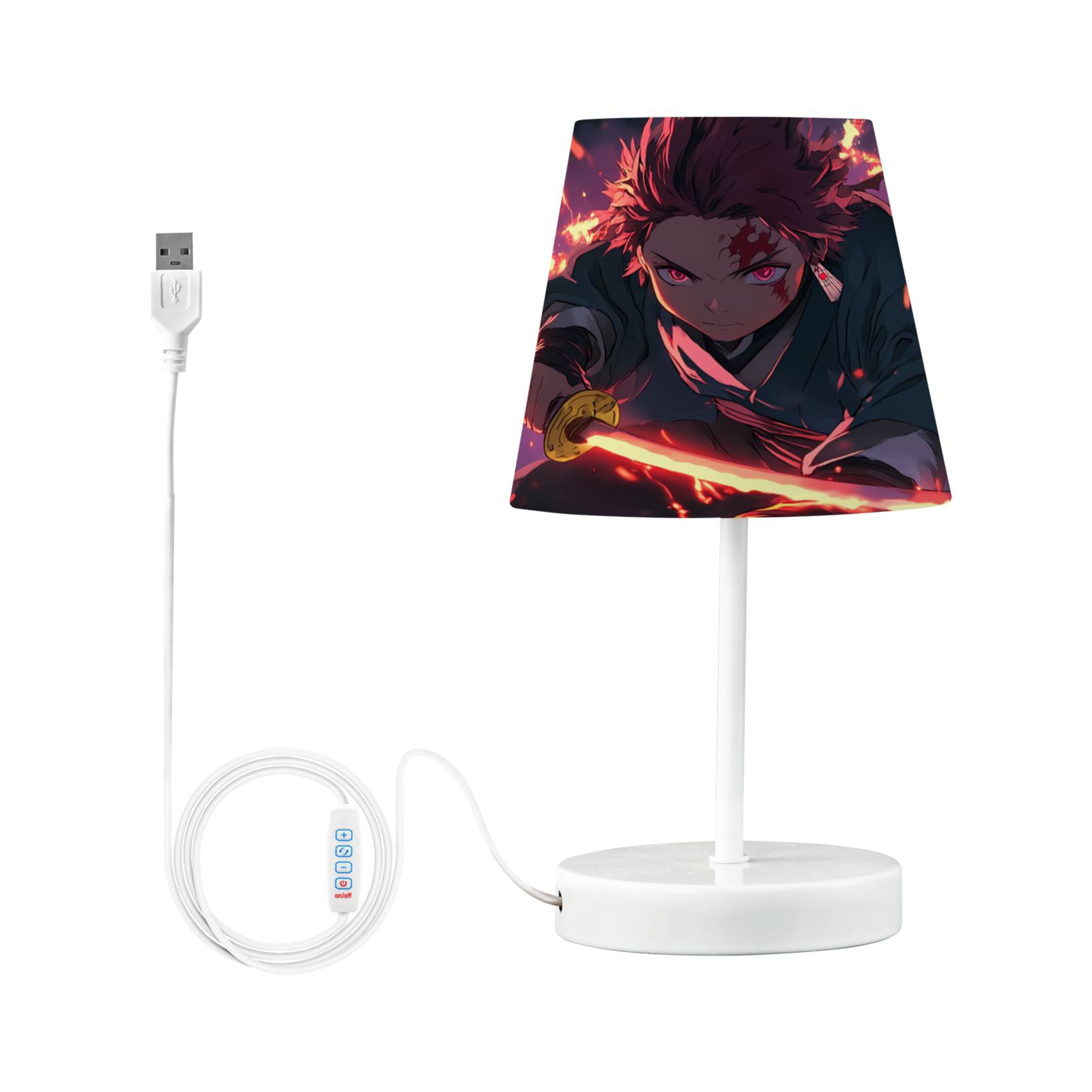 Kamado Tanjirou Waving Sword Desk Lamp LED Table Nightstand Lamps with ...