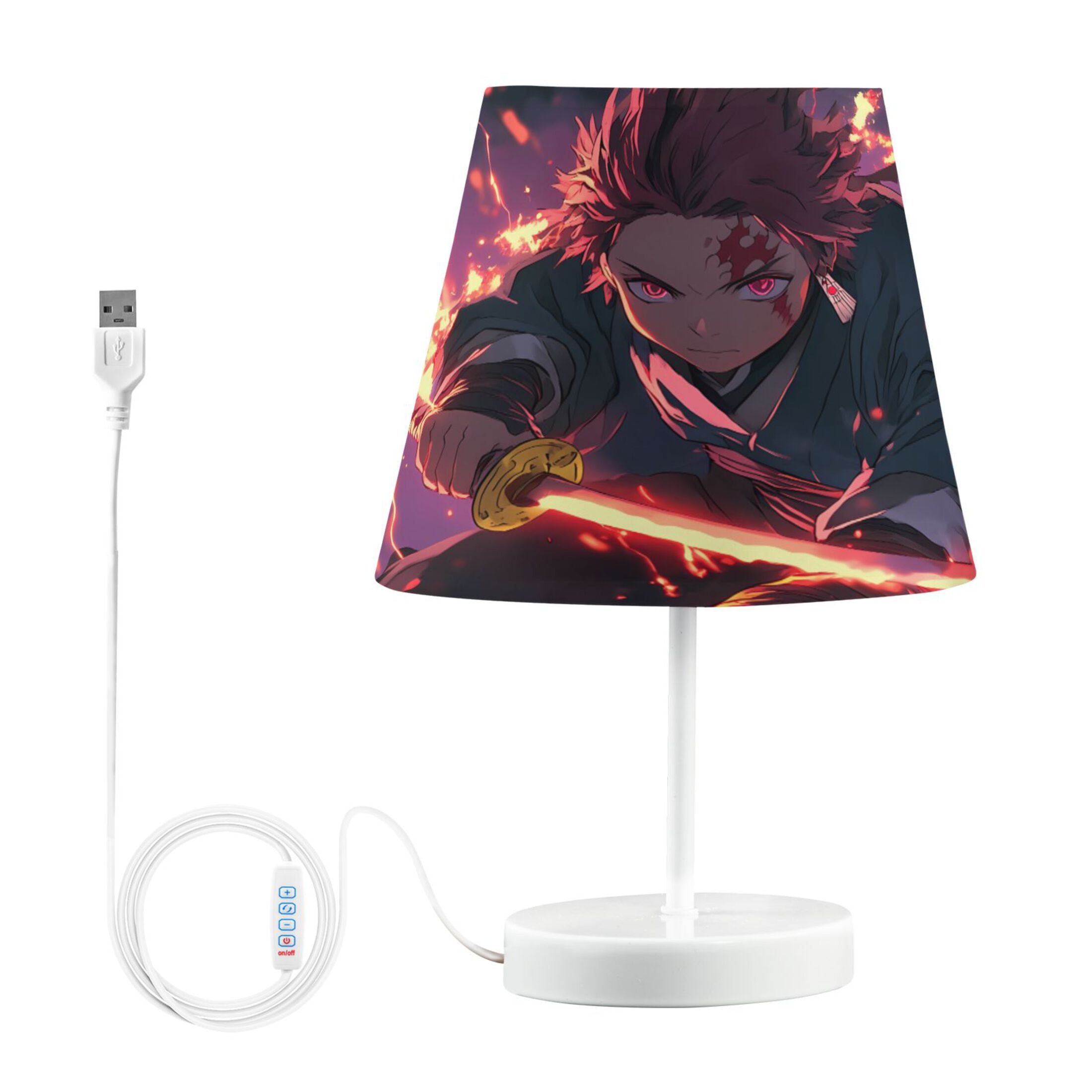 Kamado Tanjirou Waving Sword Desk Lamp LED Table Nightstand Lamps with ...
