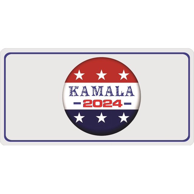 Kamala 2024 Button Photo License Plate - Walmart Business Supplies