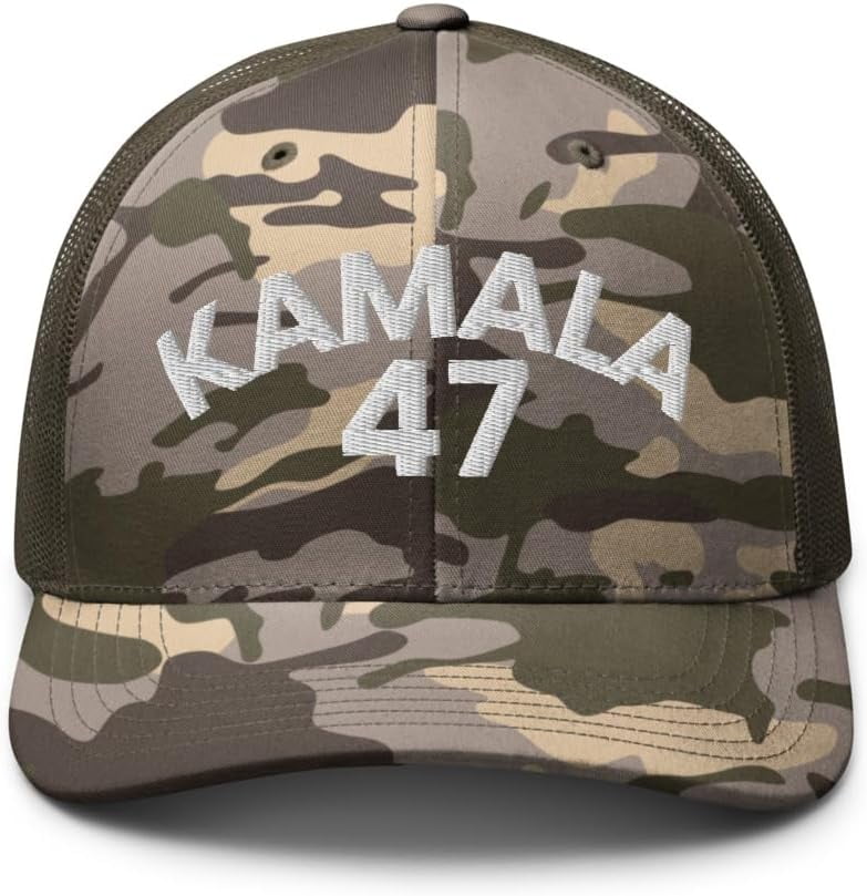 Kamala 47 Embroidered Camouflage Trucker hat Harris Walz Election 2024 ...