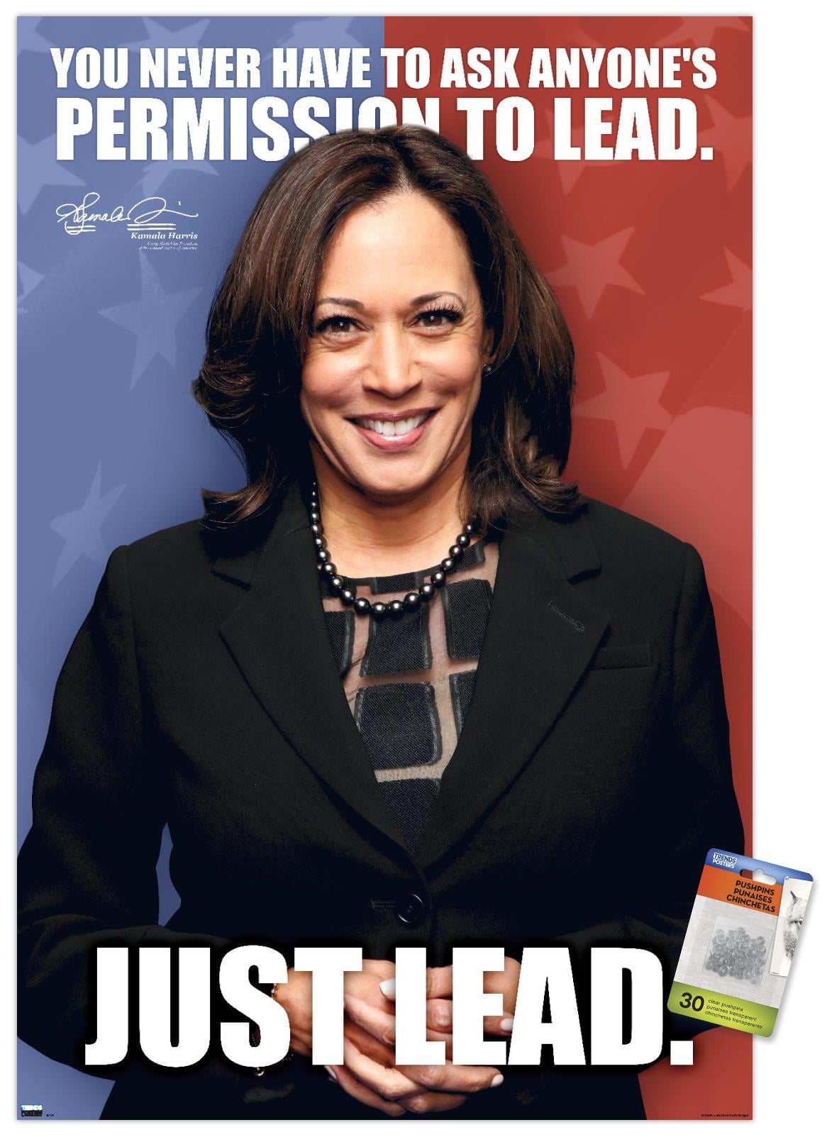 Kamala Harris - 2021 Vice President Wall Poster with Pushpins, 22.375 ...