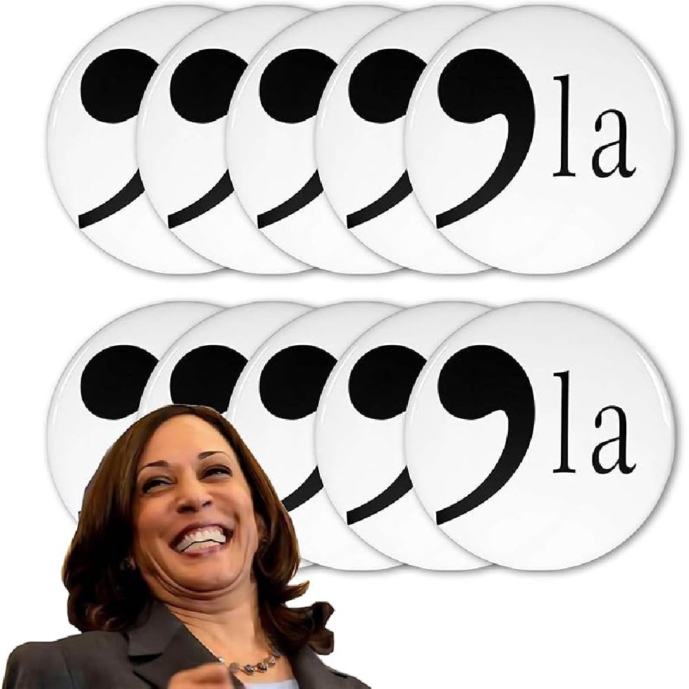 Kamala Harris 2024 Button - Comma La Pin Badge, Support Kamala for ...