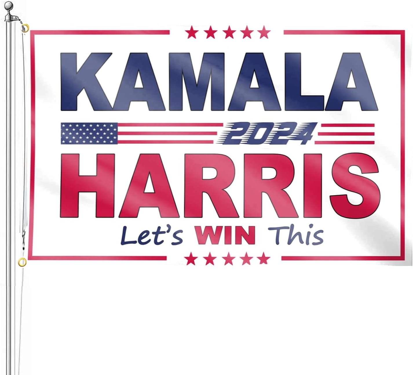 Kamala Harris 2024 Flag Lets Win This for President Double Sided ...