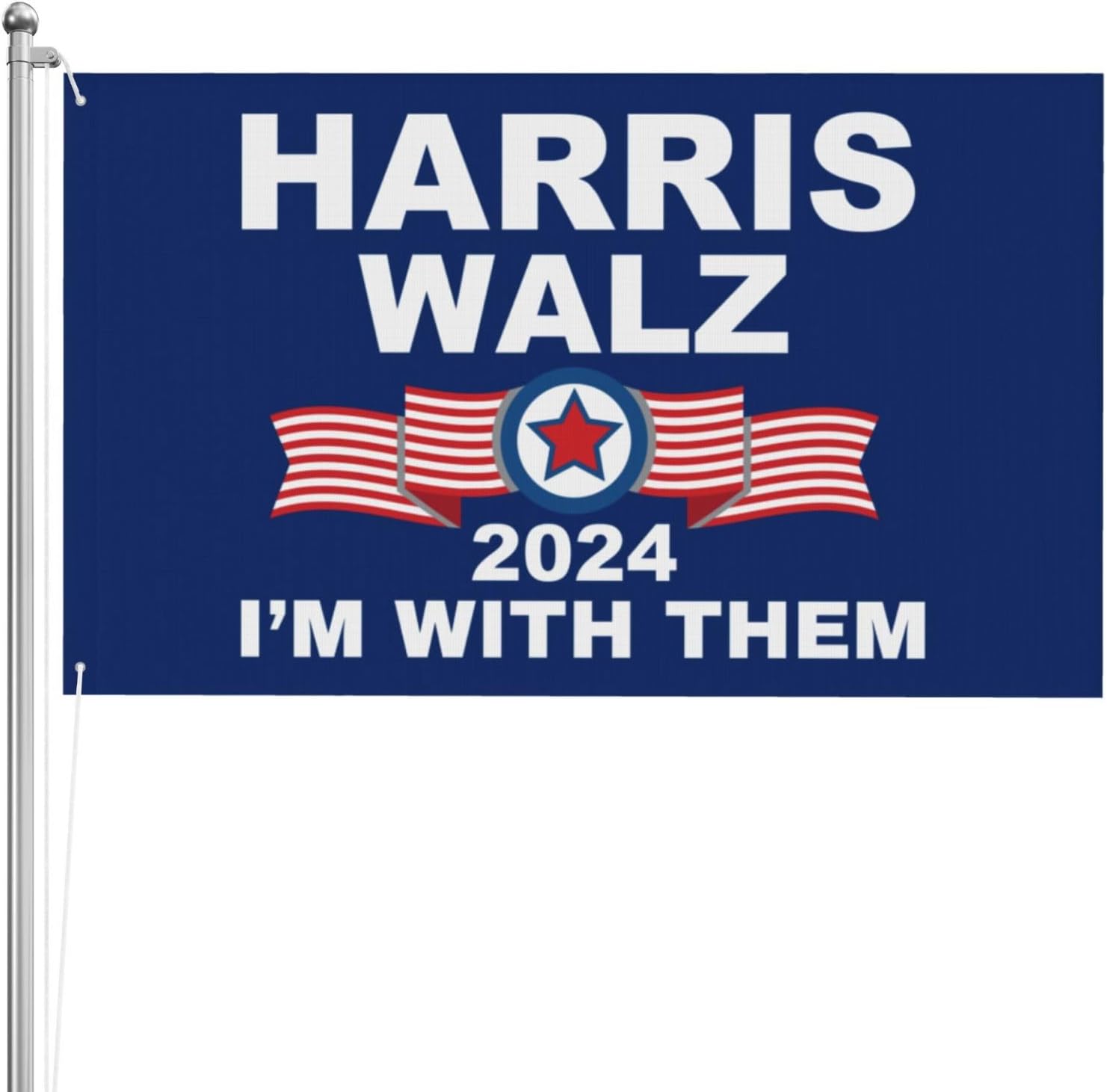 Kamala Harris 2024 Flag Tim Walz Waltz I'm With Them Flag Double Sided ...