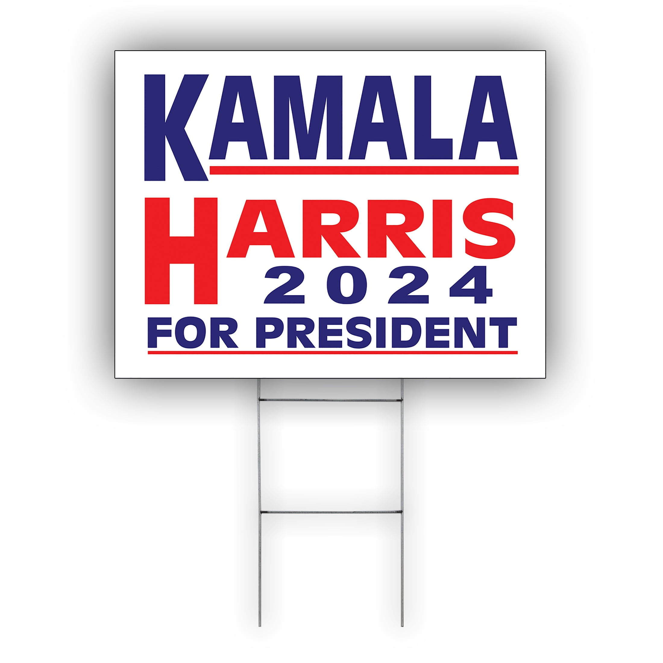 Kamala Harris 2024 For President Coroplast Yard Sign With H Strakes ...