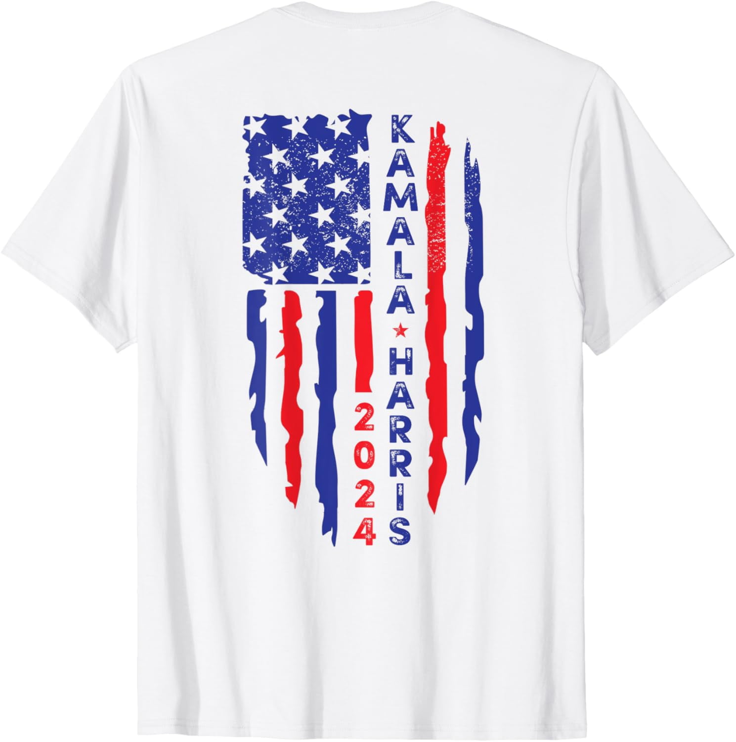 Kamala Harris 2024 For President USA American Flag (On Back) T-Shirt ...
