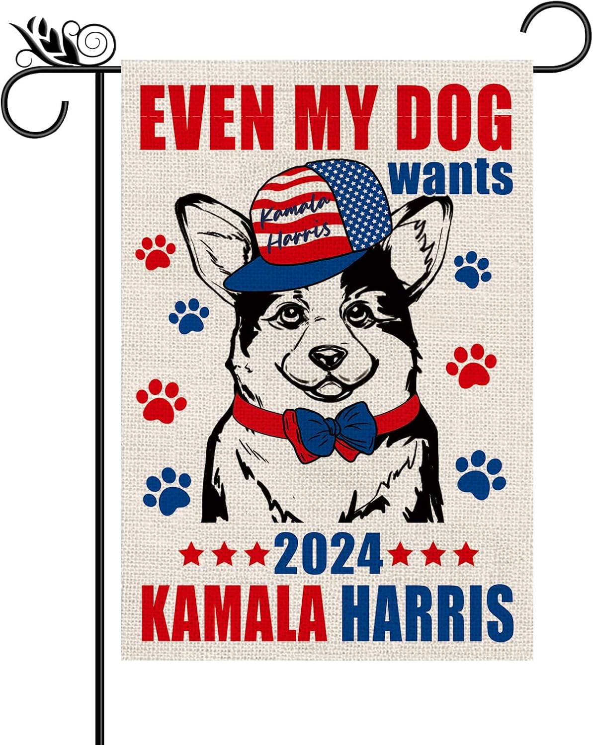 Kamala Harris 2024 Garden Flag Even My Corgi Dog Is Waiting for Kamala ...